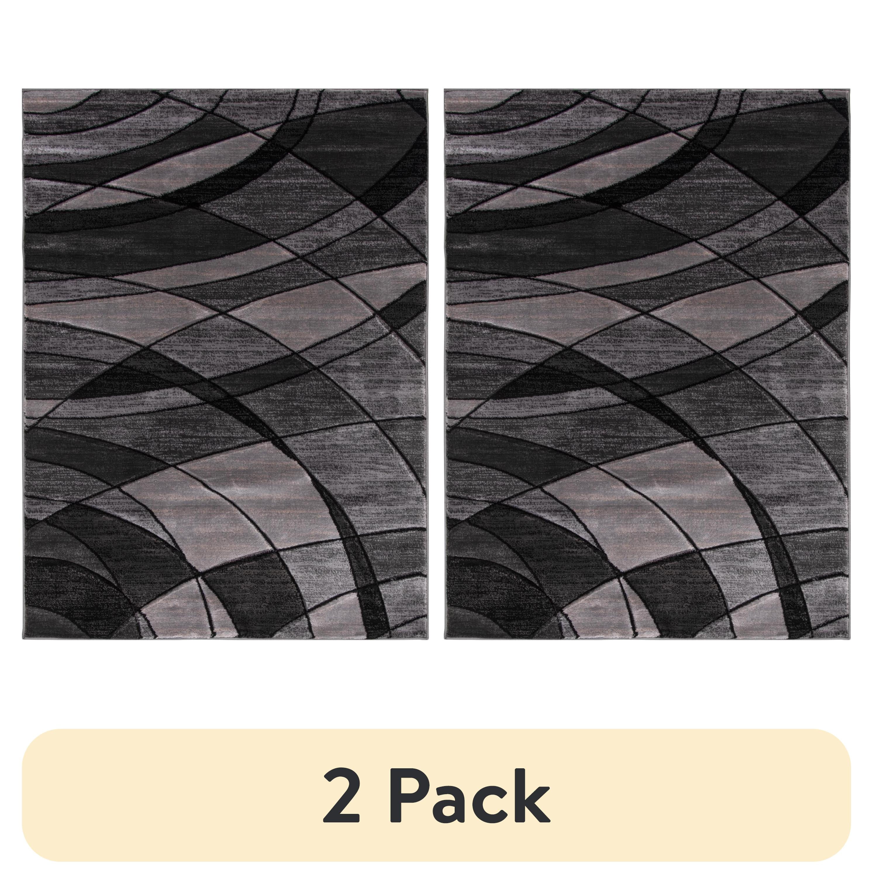 (2 pack) Better Homes & Gardens 4' x 5'4" Gray Abstract Indoor Area Rug ...