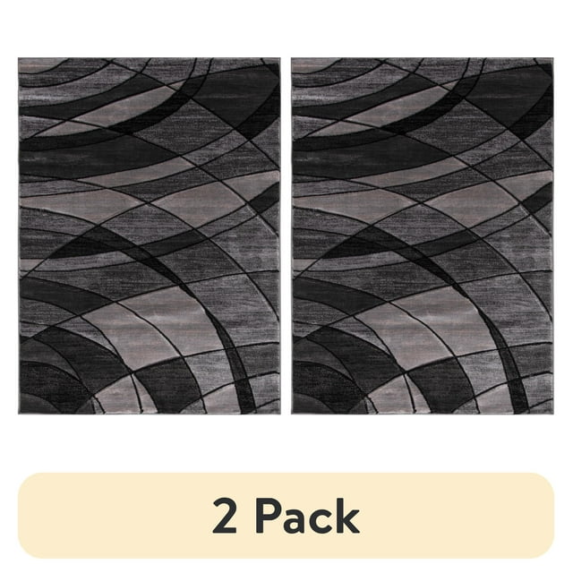 (2 pack) Better Homes & Gardens 4' x 5'4" Gray Abstract Indoor Area Rug ...