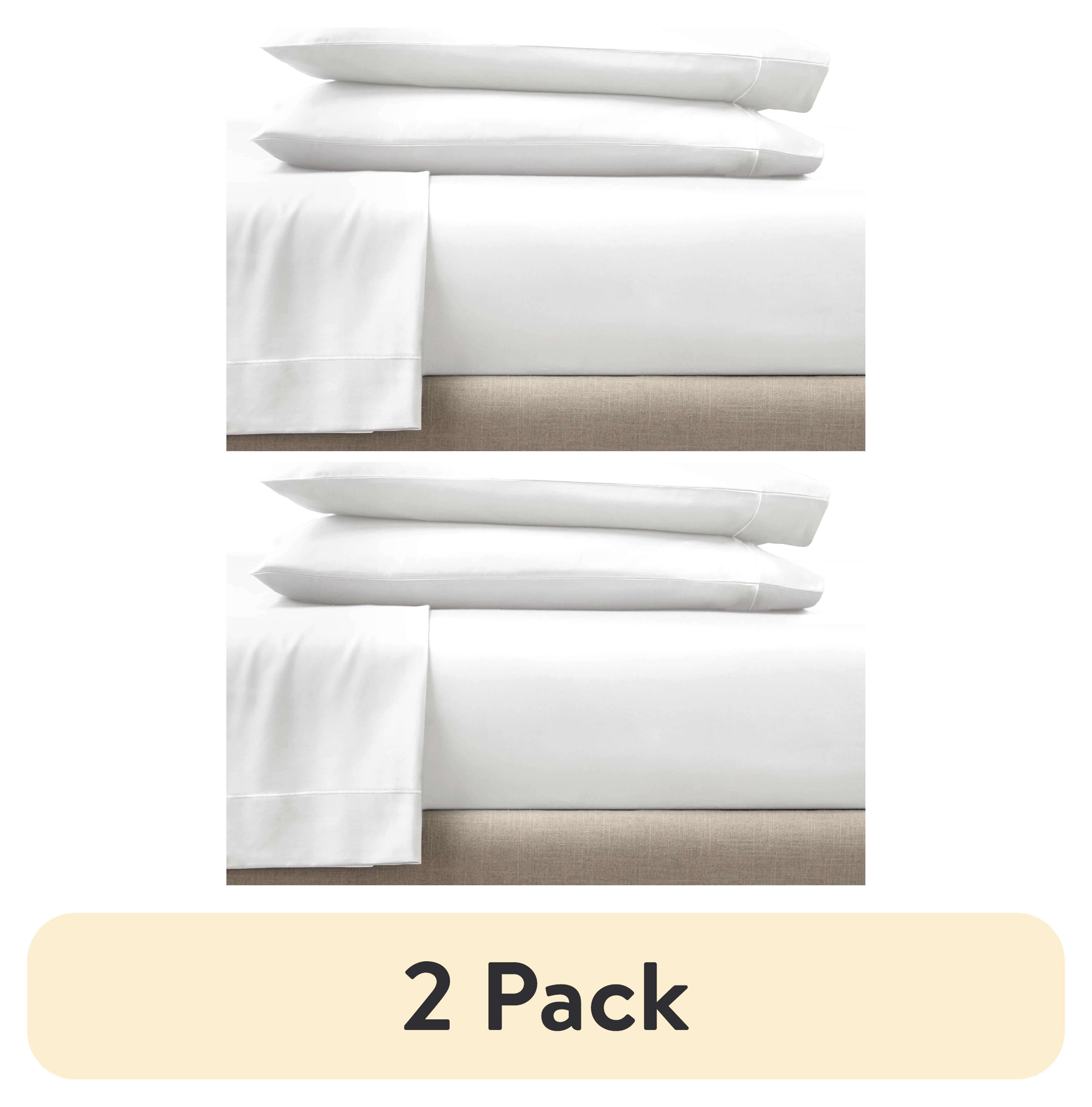 (2 pack) Better Homes & Gardens 2-Piece 400 Thread Count Arctic White ...