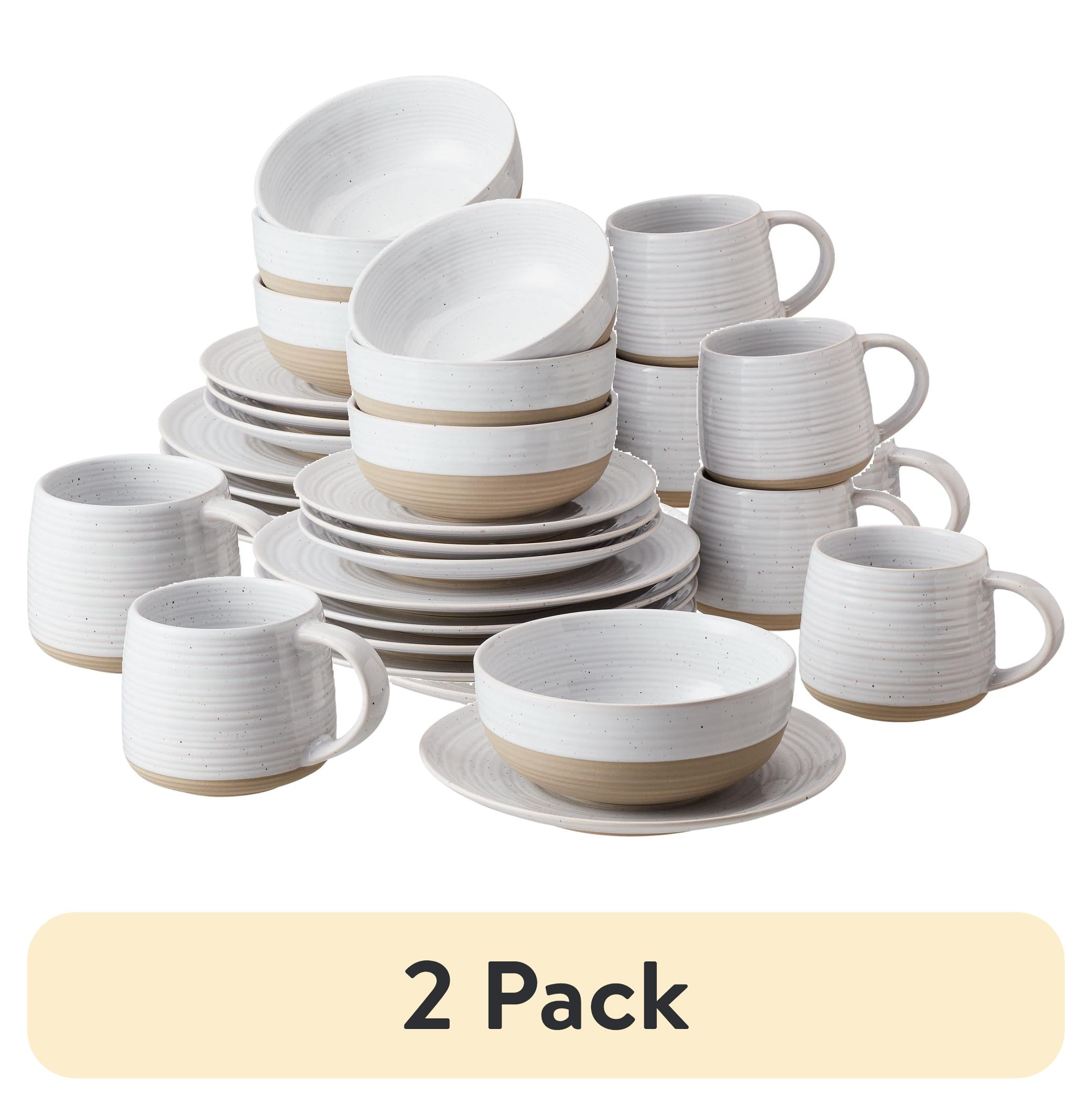Homes & Gardens Abbott Stoneware 16-Piece Dinnerware Set - Walmart.com
