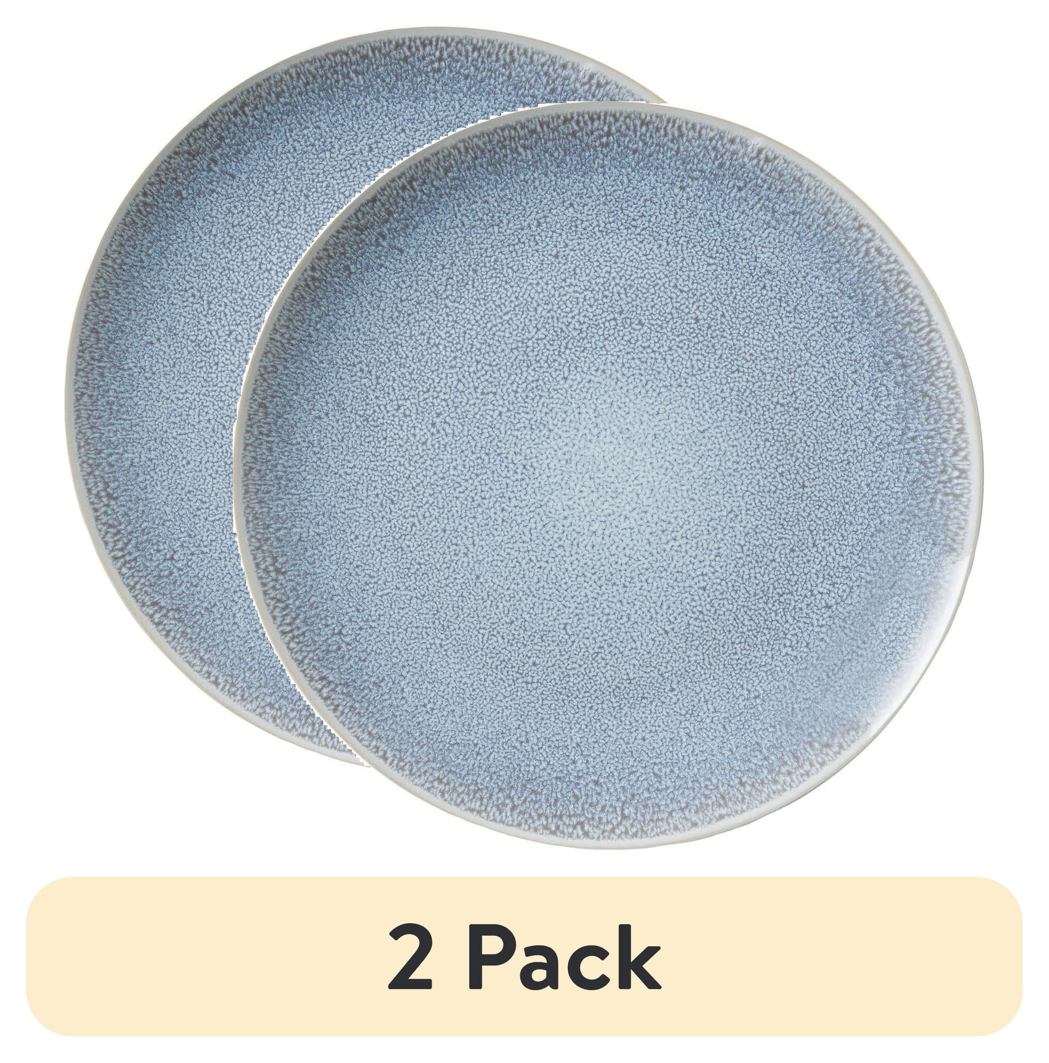 (2 pack) Better Homes & Gardens Blue Reactive Linette Round Stoneware ...