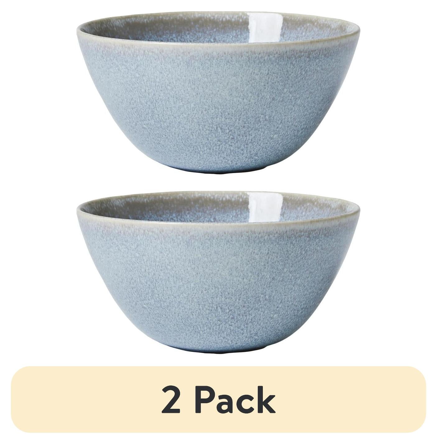 (2 pack) Better Homes & Gardens Blue Reactive Linette Stoneware Cereal ...