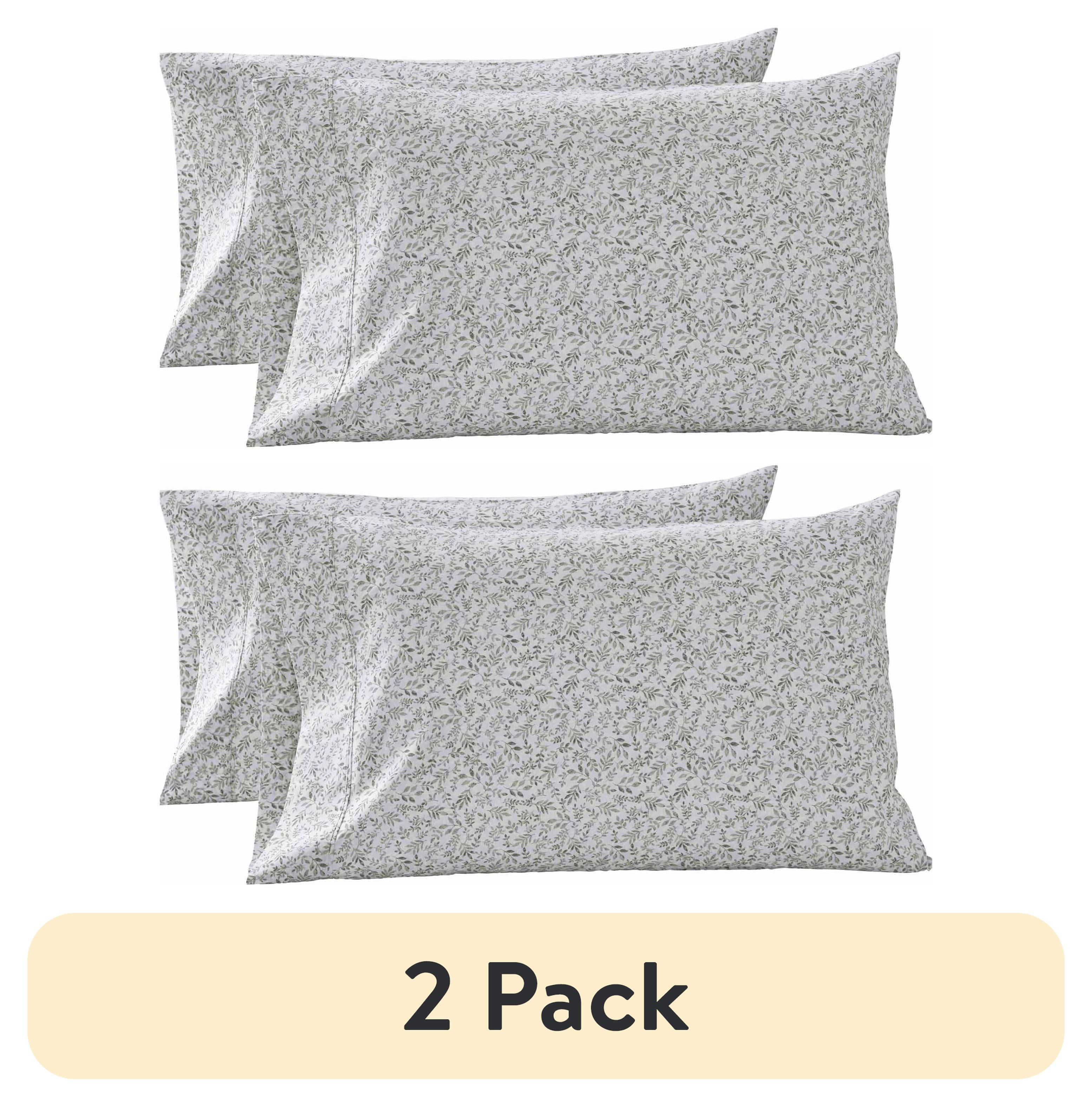 (2 pack) Better Homes & Gardens Botanical Soft Silver Cotton Percale ...