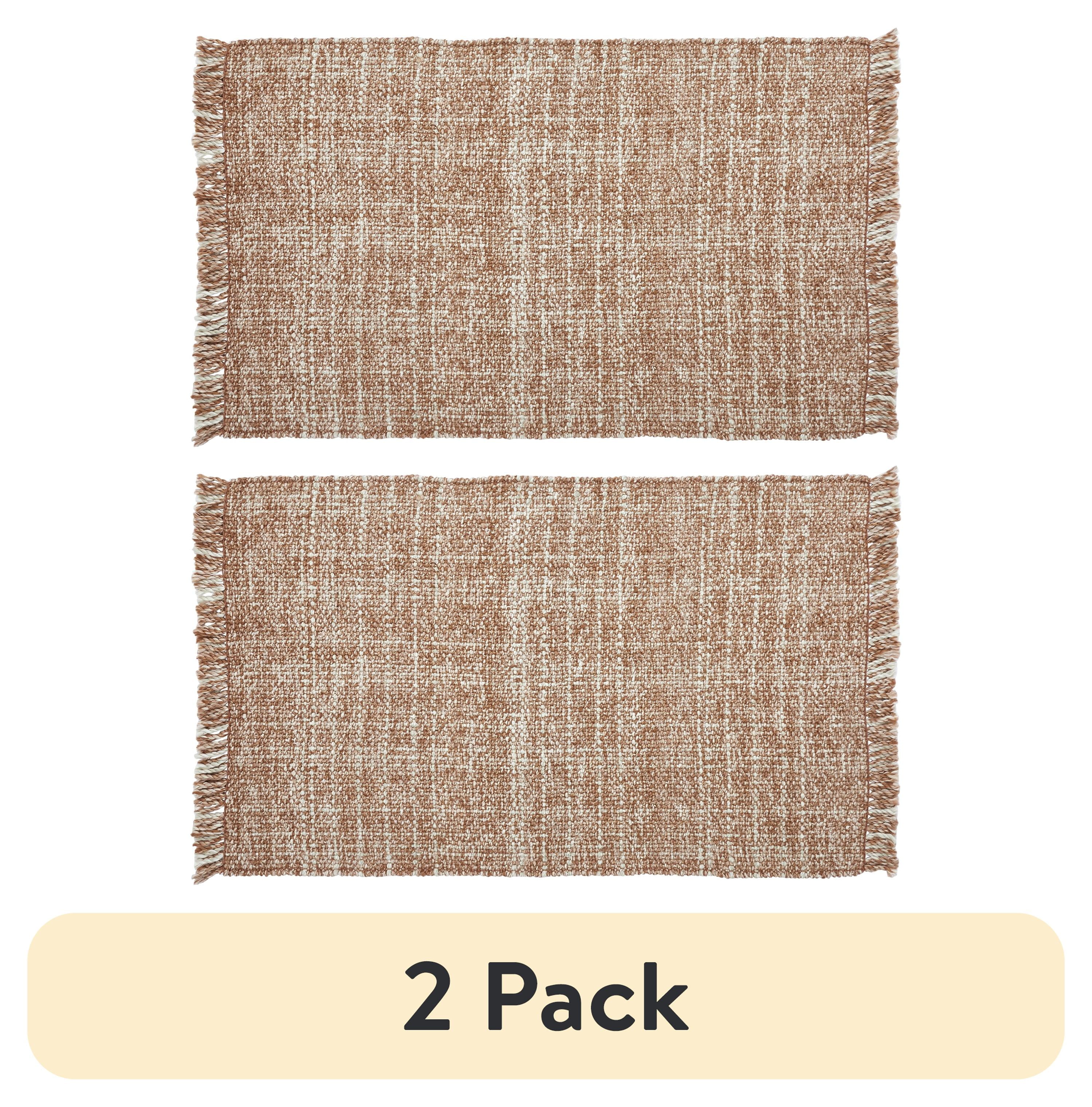 (2 pack) Better Homes & Gardens Brown Wool Handwoven Plaid Scatter ...