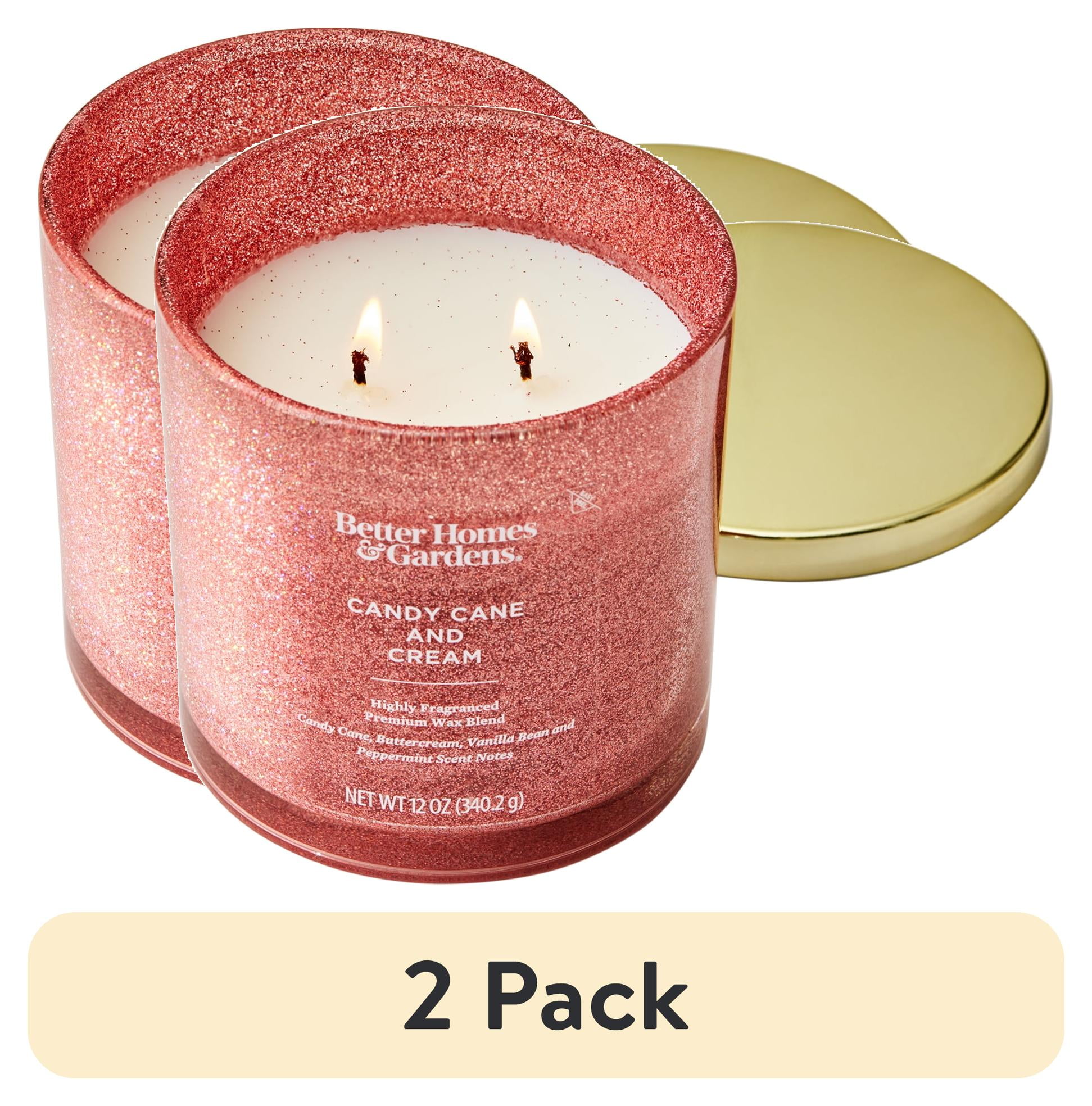 (2 pack) Better Homes & Gardens Candy Cane and Cream Scented 2 Wick ...