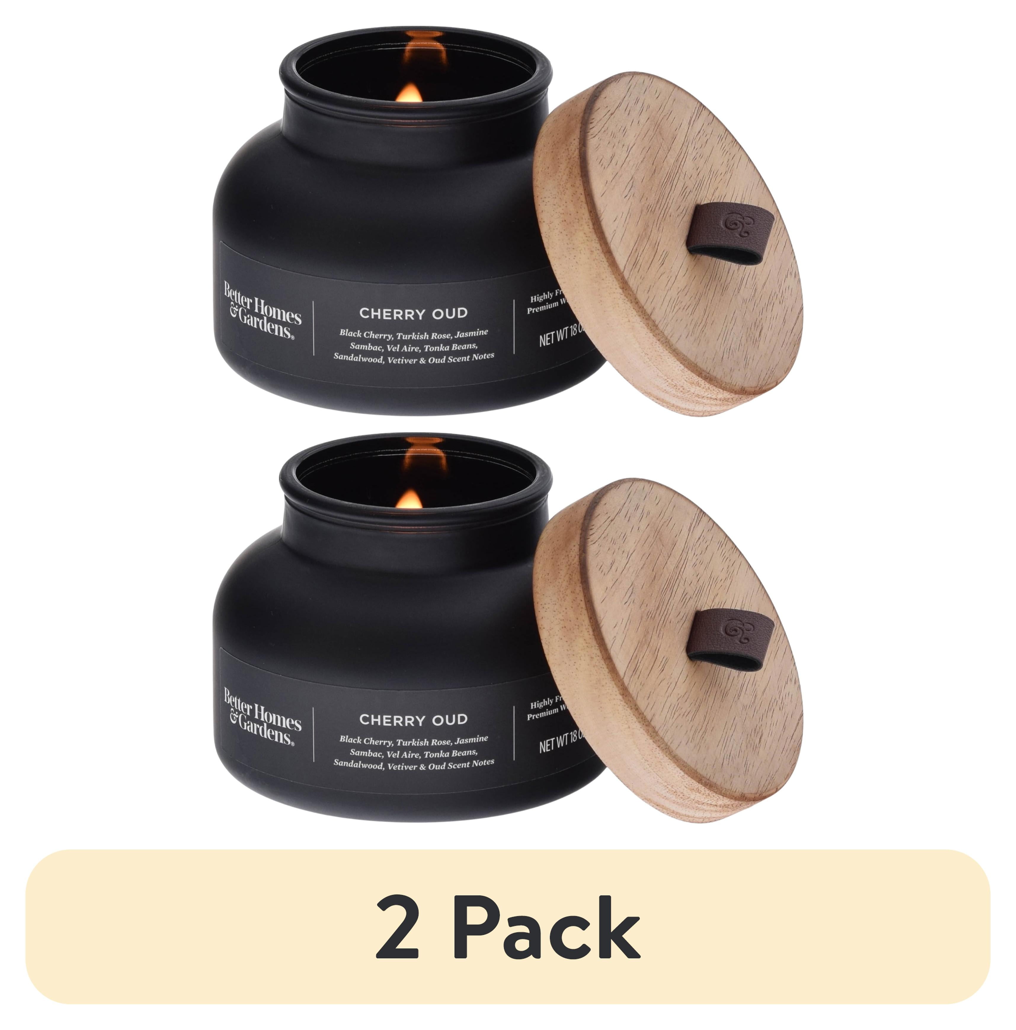 Better Homes & Gardens Cherry & Oud Scented Wooden Wick 18oz Bell Jar ...