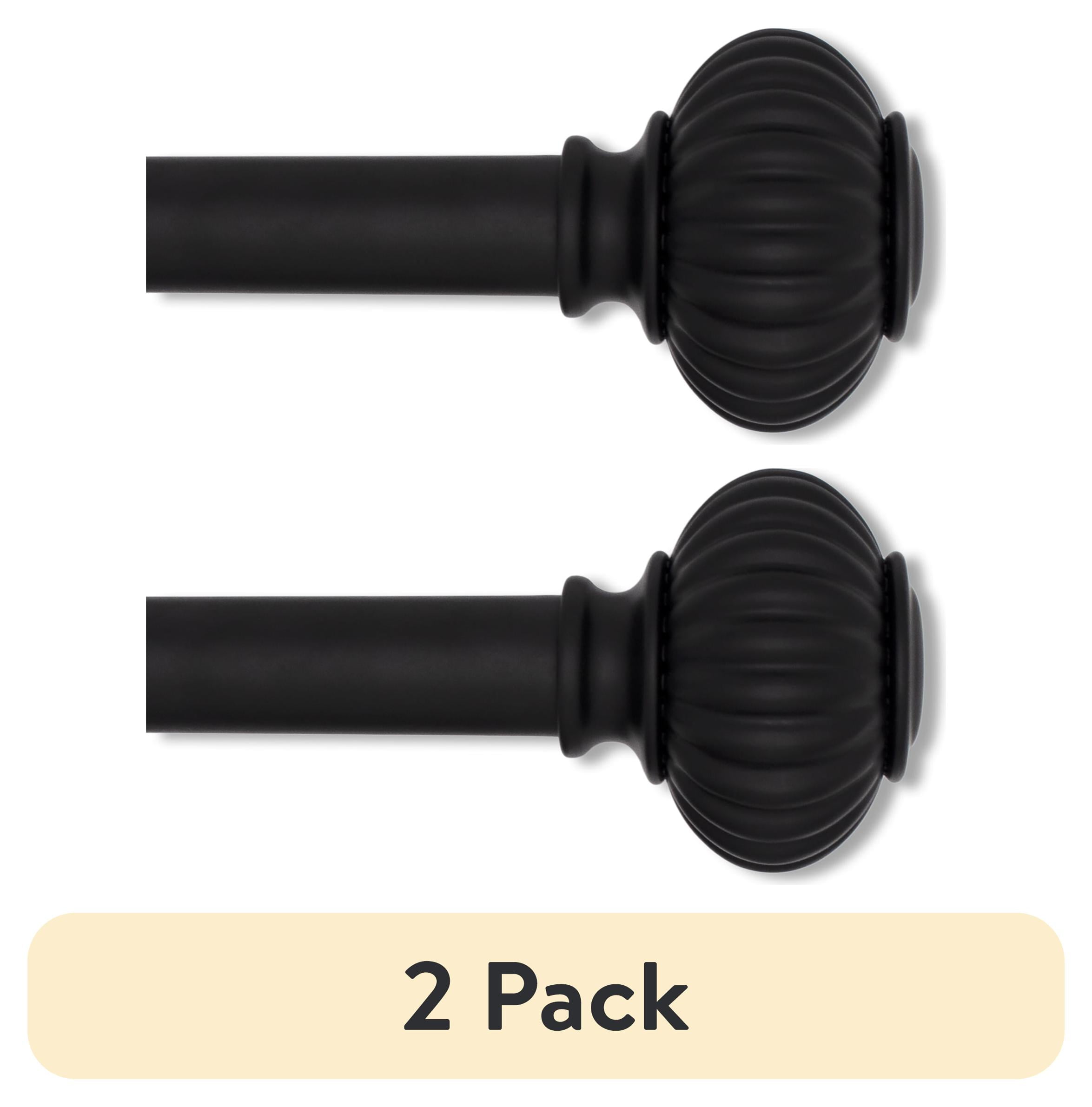 (2 pack) Better Homes & Gardens Contemporary 1" Black Ribbed Knob ...