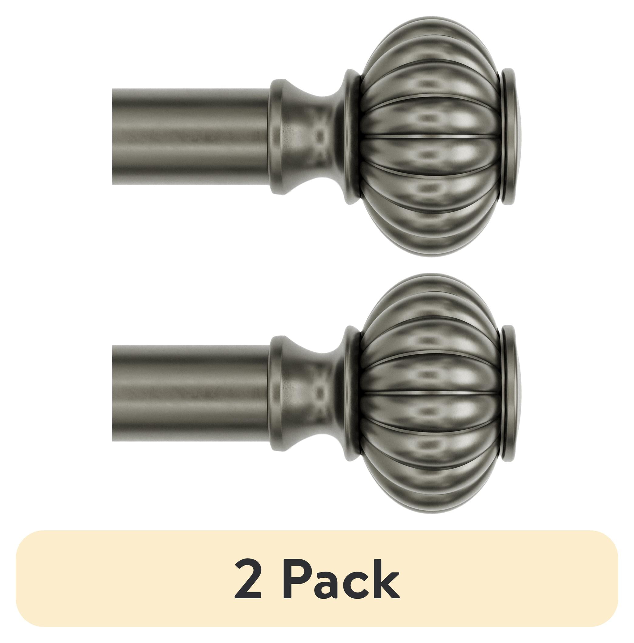 (2 pack) Better Homes & Gardens 1" Pewter Ribbed Knob Adjustable Single ...
