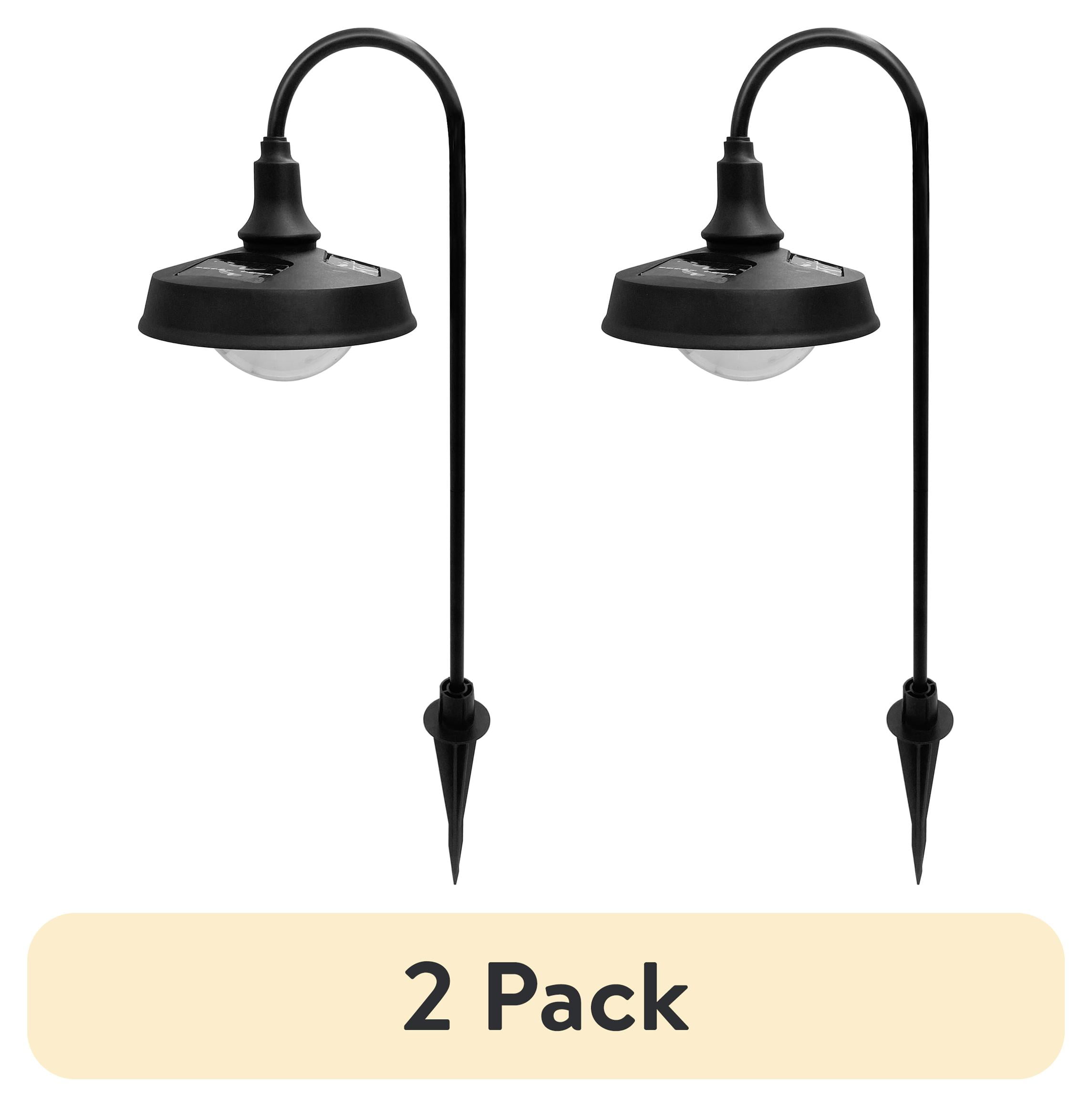 (2 pack) Better Homes & Gardens Corbyn Matte Black Metal Solar Powered ...