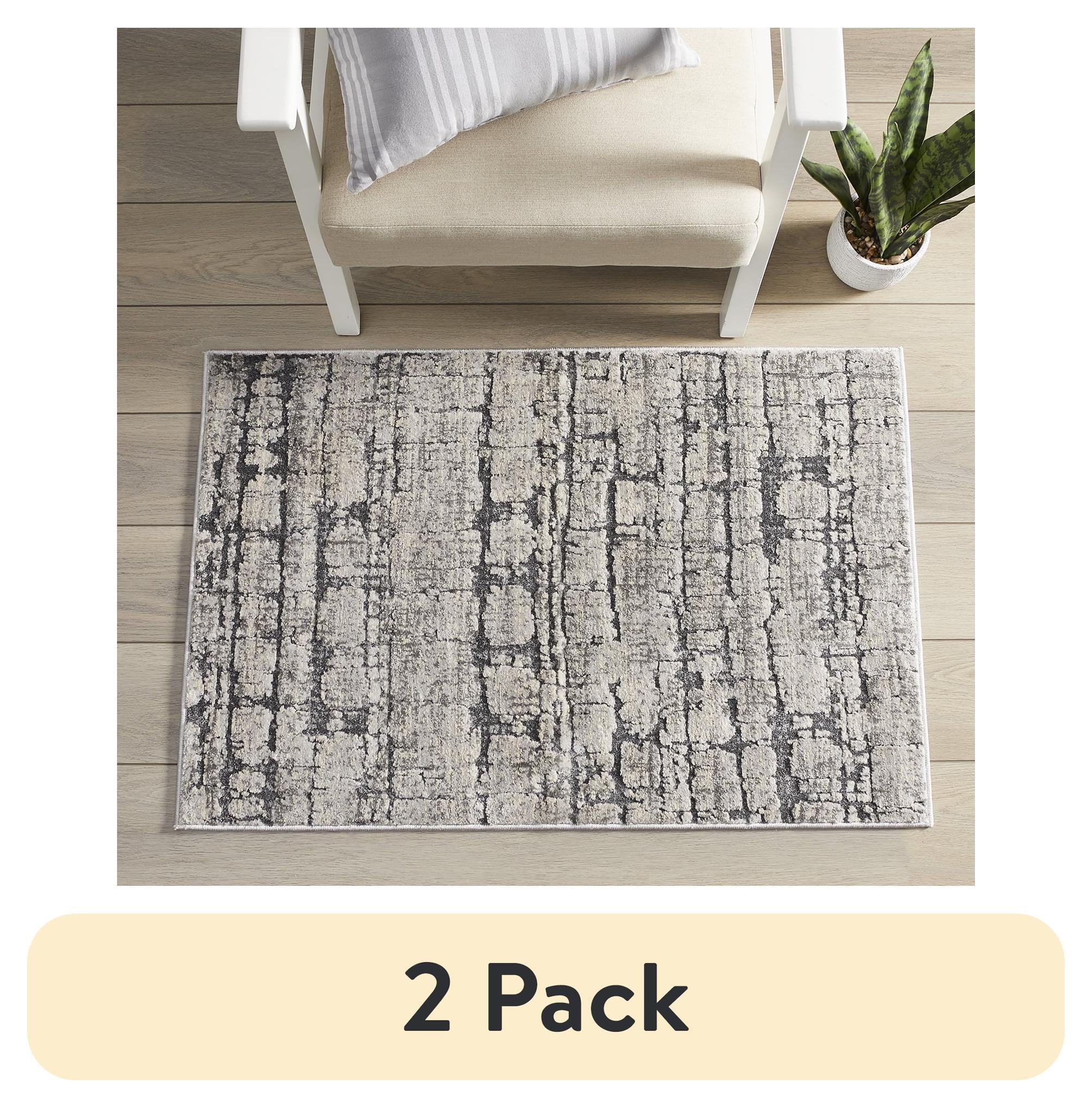 (2 pack) Better Homes & Gardens Crosshatch Grey High Low Indoor Area ...