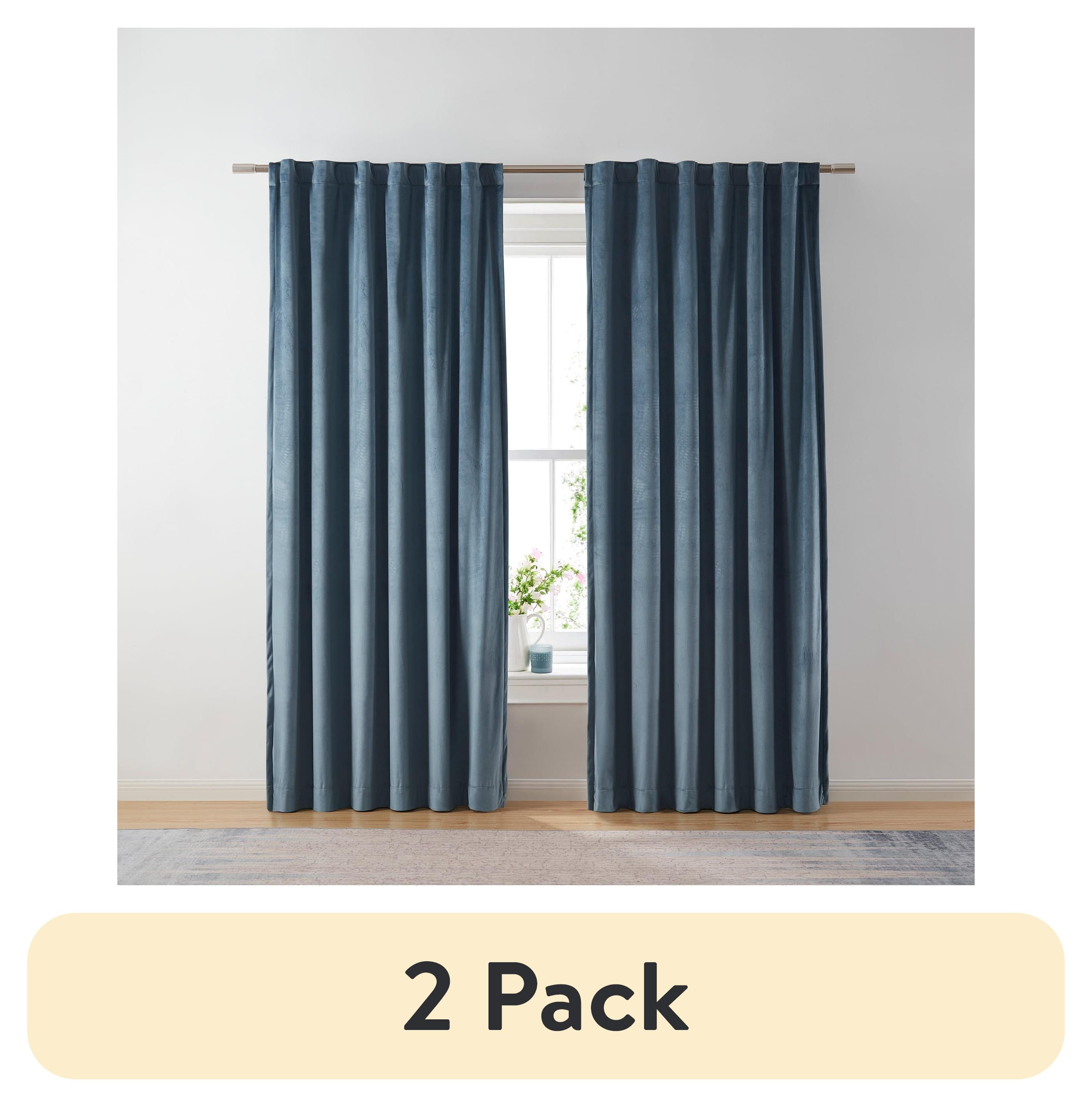 (2 pack) Better Homes & Gardens Dutch Velvet Solid 100% Blackout Single ...