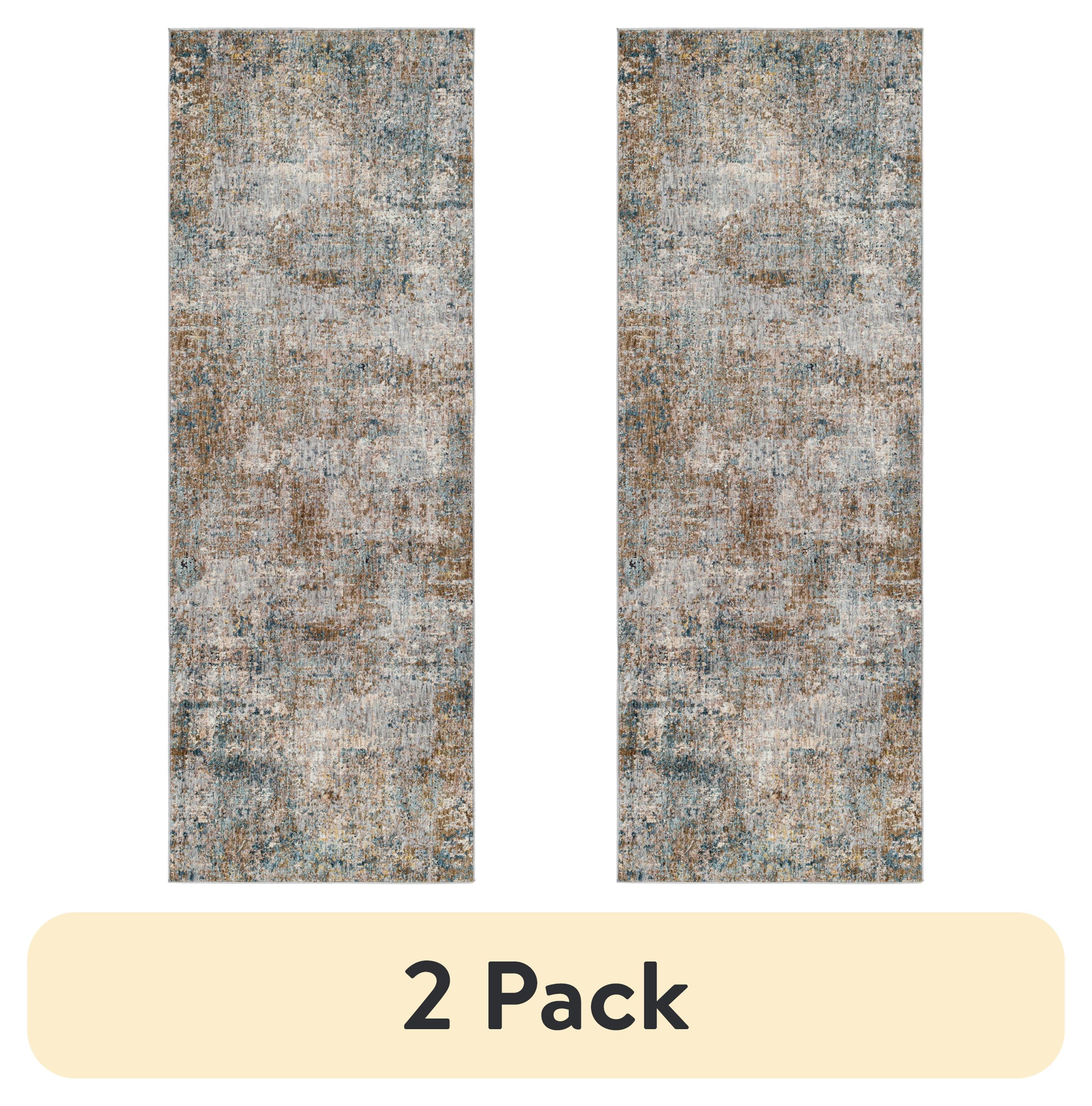 (2 pack) Better Homes & Gardens Green Abstract Runner Area Rug, Green ...