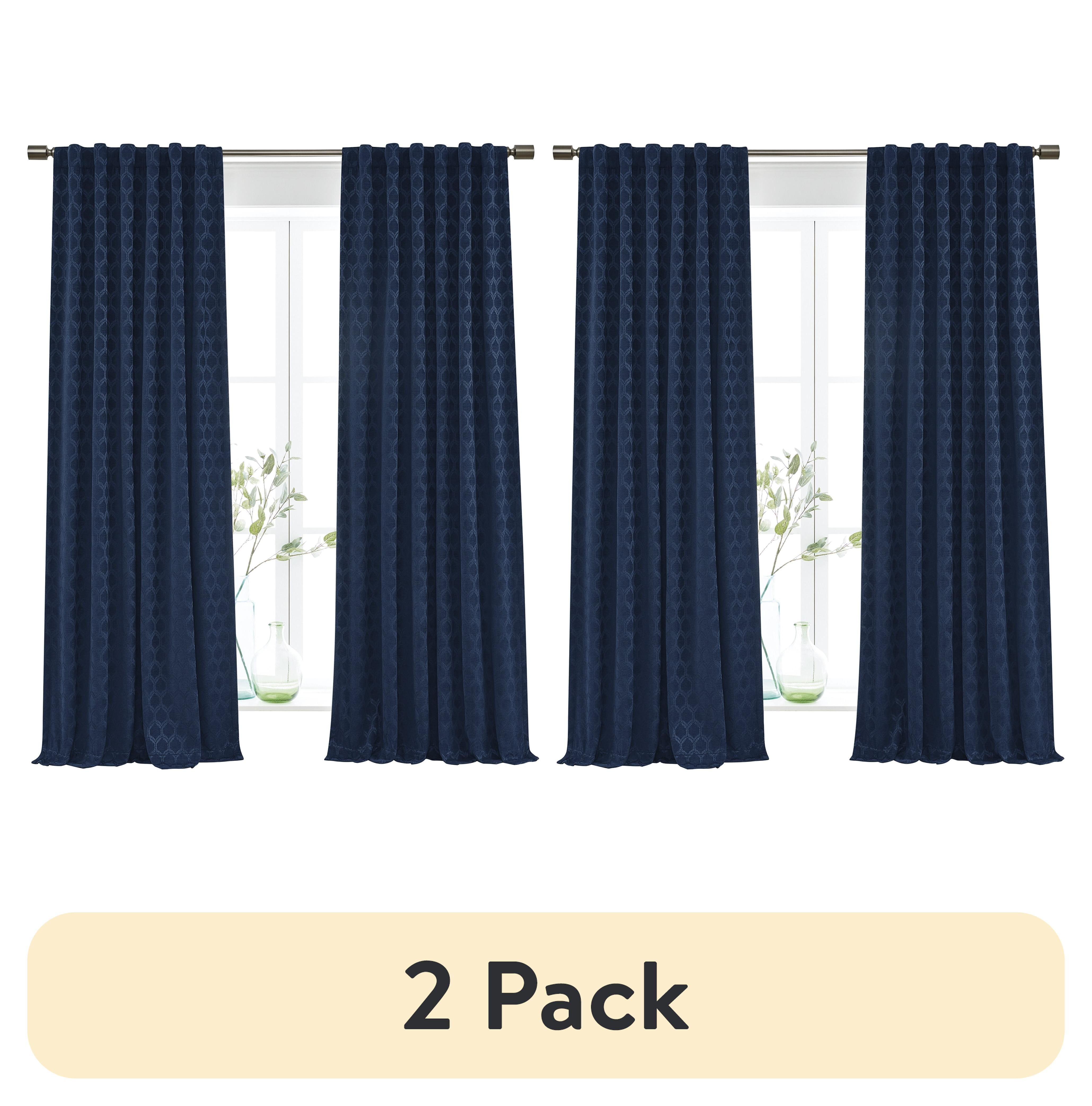 (2 pack) Better Homes & Gardens Jacquard Velvet Blackout Rod Pocket ...