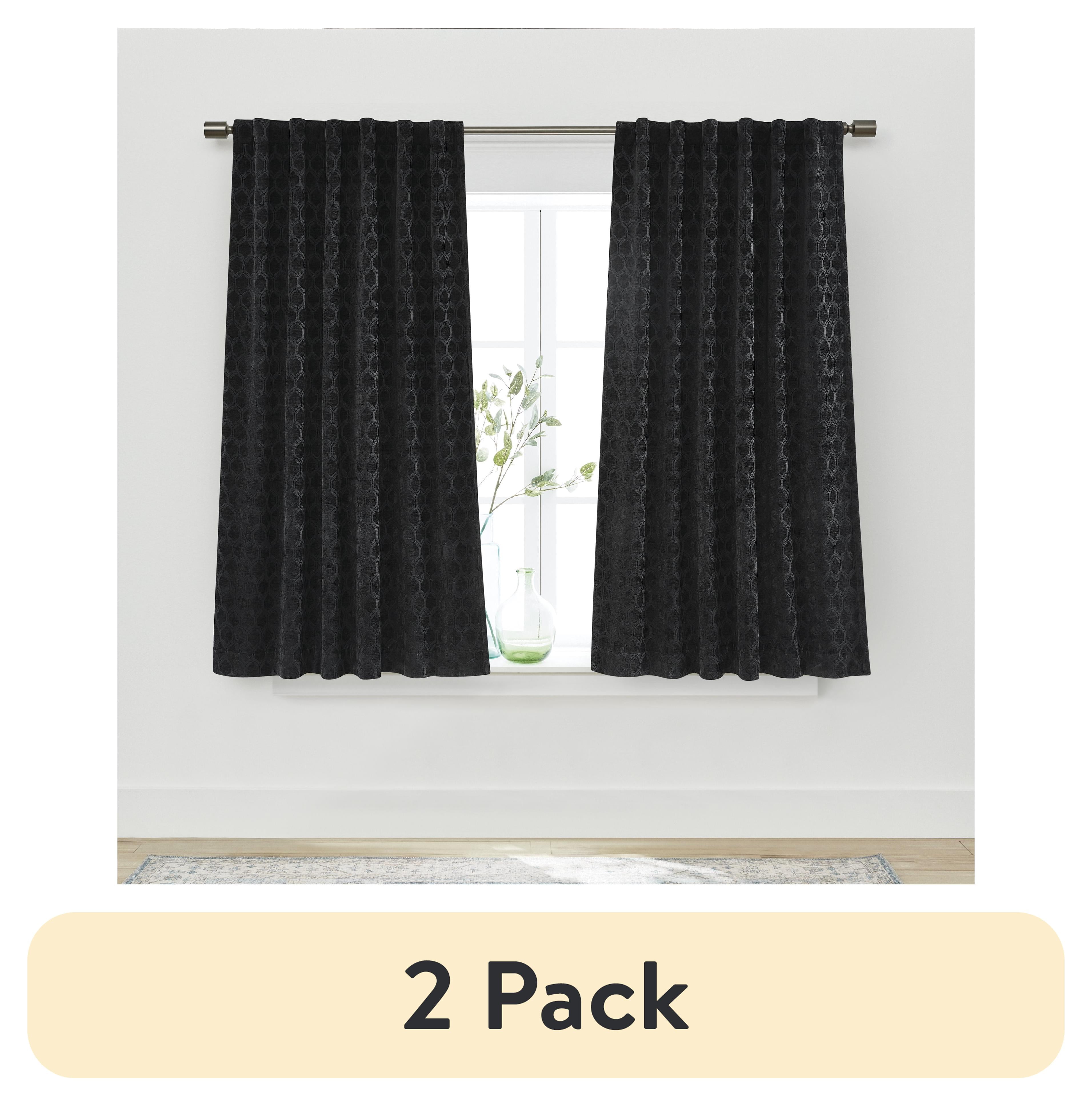 (2 pack) Better Homes & Gardens Jacquard Velvet Blackout Rod Pocket ...