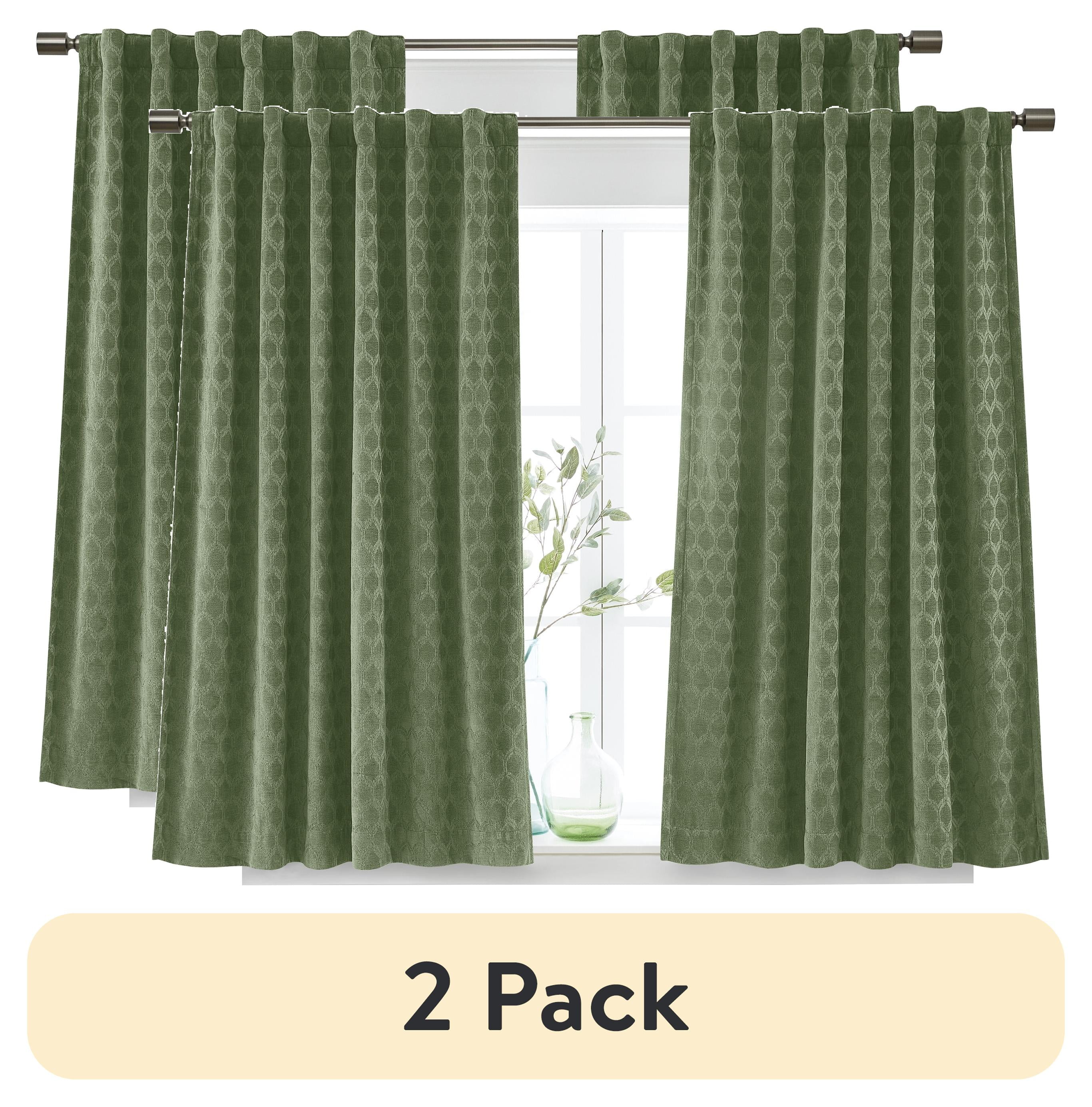 (2 pack) Better Homes & Gardens Jacquard Velvet Blackout Curtain Rod ...