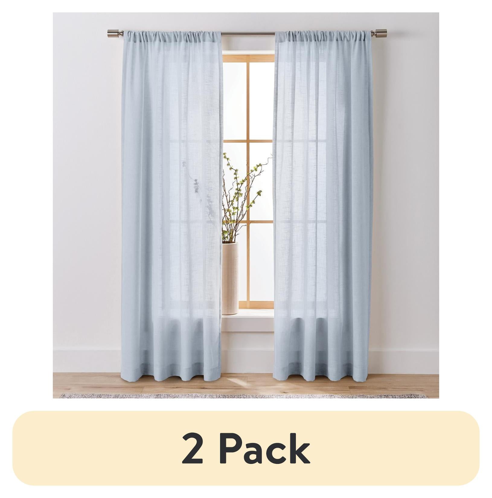 (2 pack) Better Homes & Gardens Light Filtering Linen Blend Rod Pocket ...