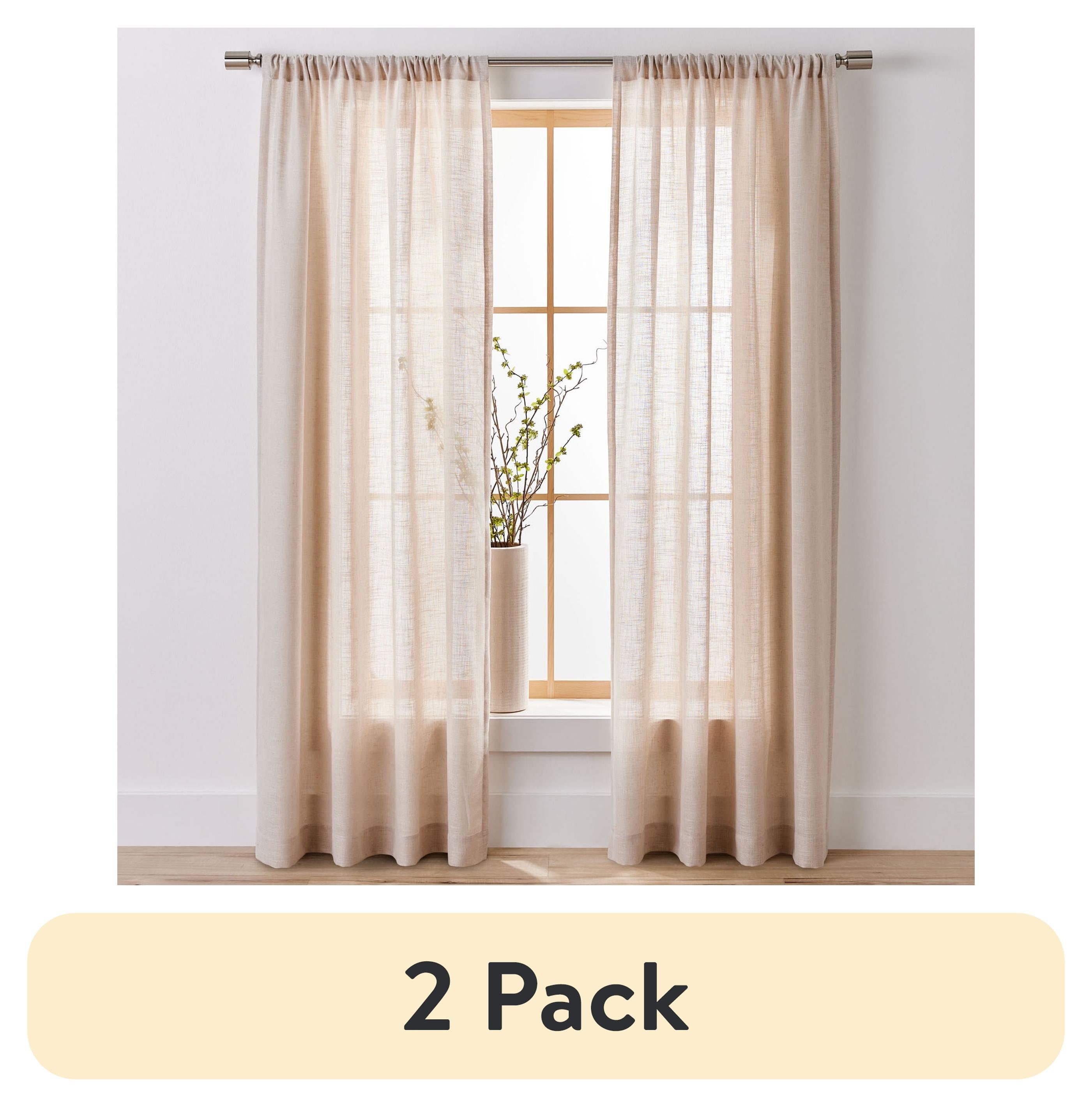 Light Filtering Linen Blend Curtain - Sheer Panel - Walmart.com
