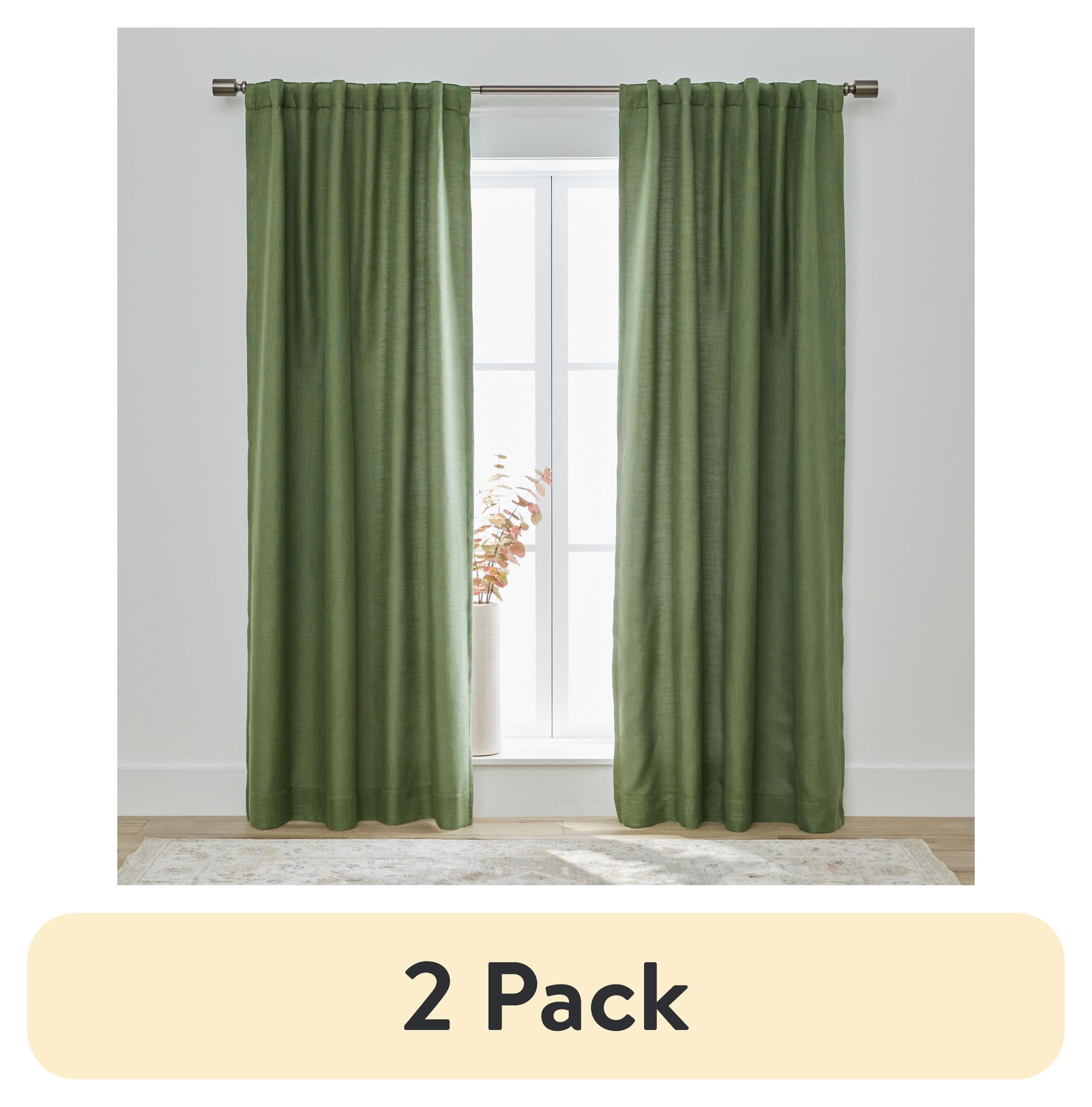Linen Blend Curtain - Blackout Panel - Walmart.com