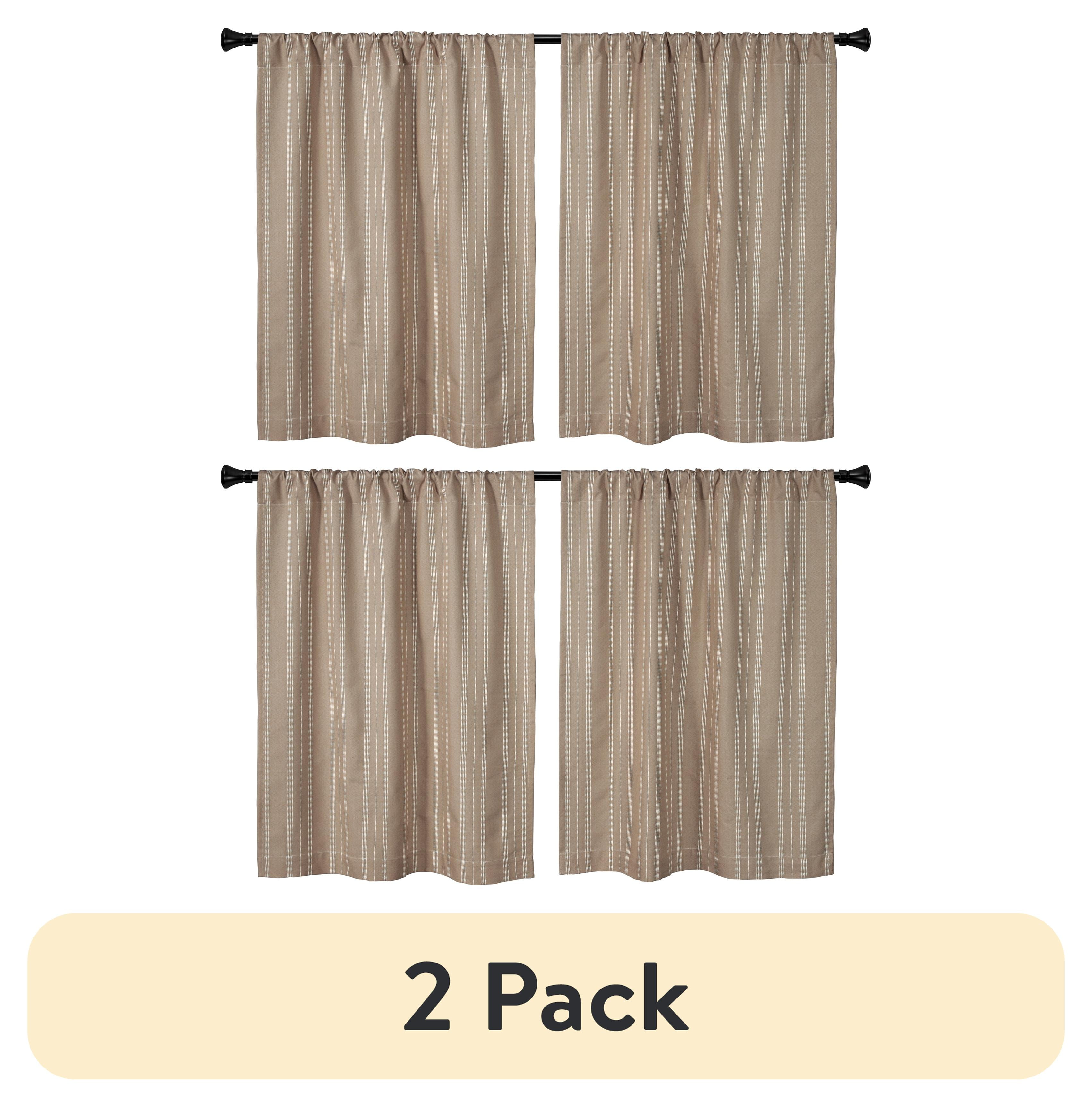 Better Homes & Gardens Luna 3-Piece Cotton Kitchen Curtain Set, Light ...