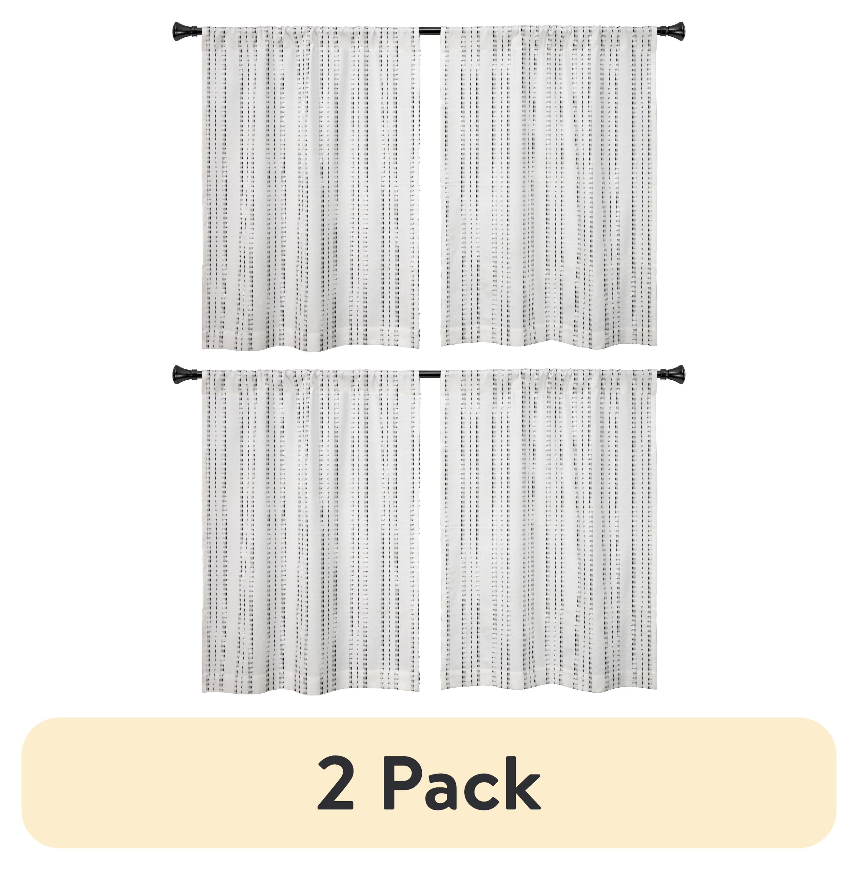 (2 pack) Better Homes & Gardens Luna 3-Piece Ivory/Black Pick Stitch ...