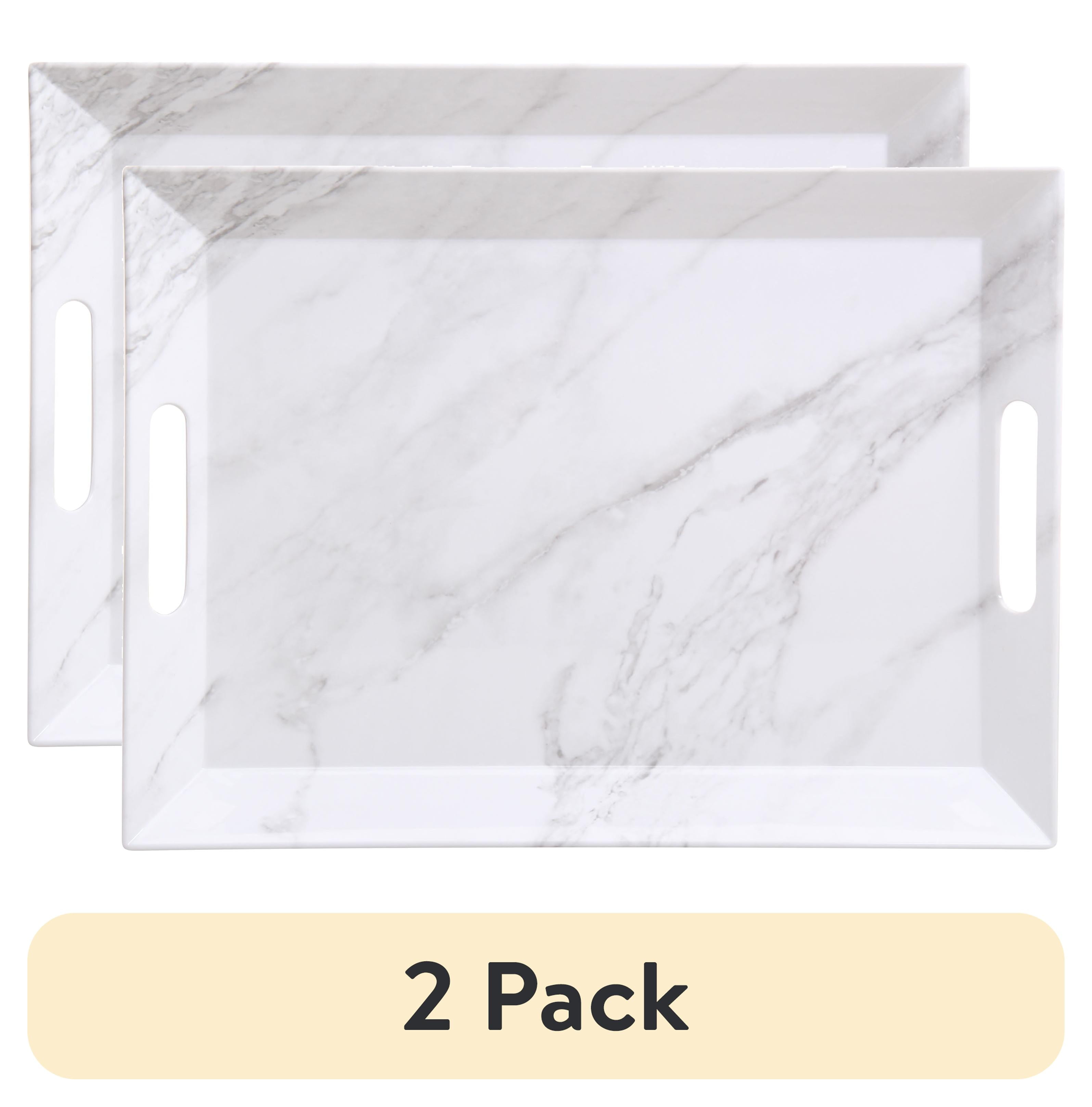 (2 pack) Better Homes & Gardens- Marble Print Rectangle Melamine ...