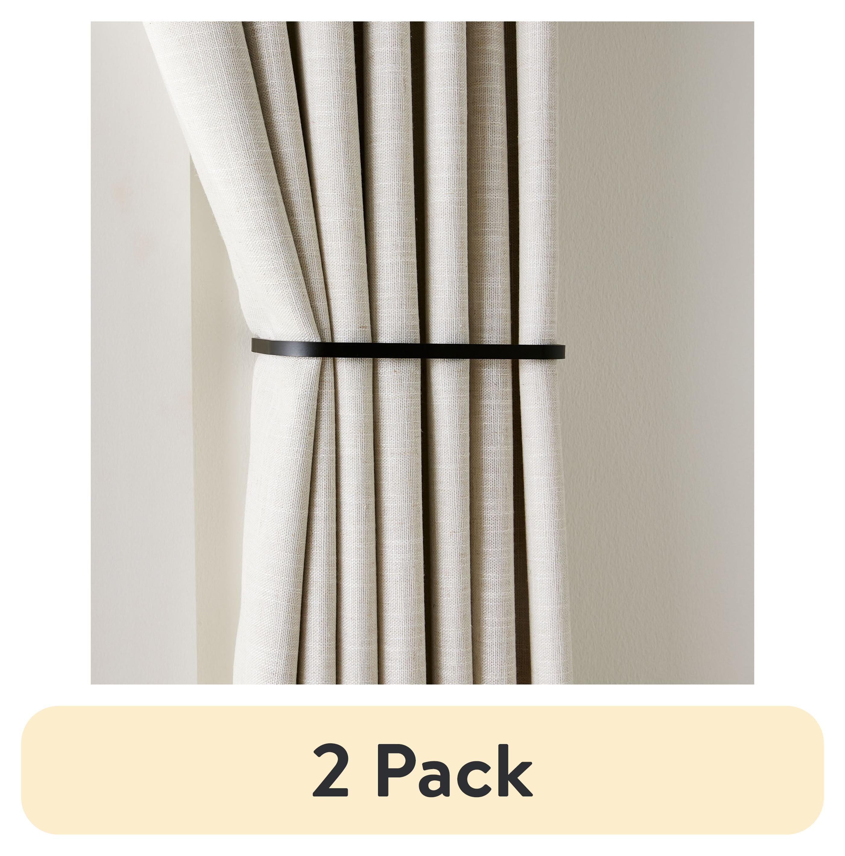 (2 pack) Better Homes & Gardens Matte Black Curtain Holdbacks, Set of Two - Walmart.com