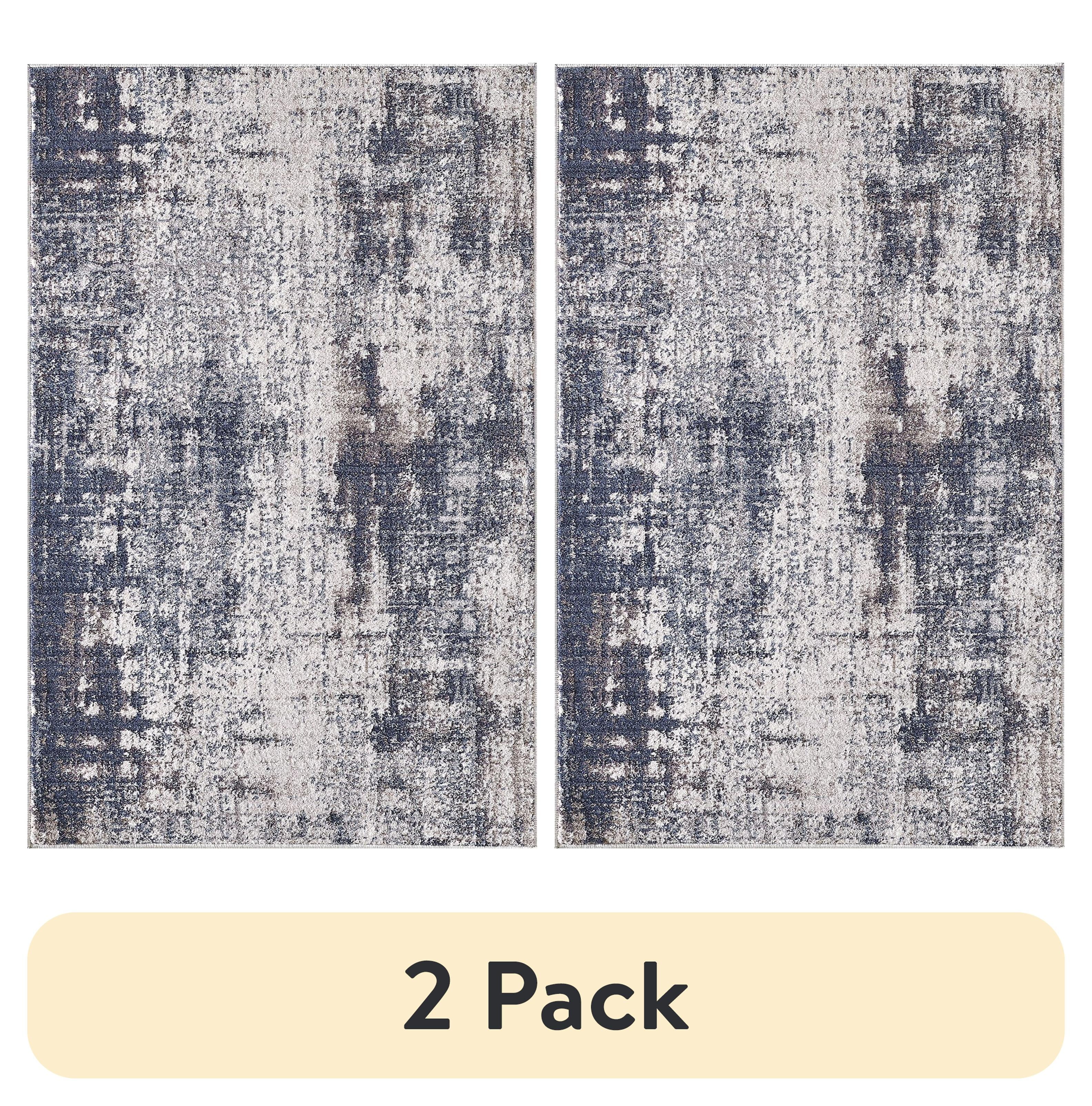 Better Homes & Gardens 2 Pack Navy Abstract Modern Durable Accent Rug ...