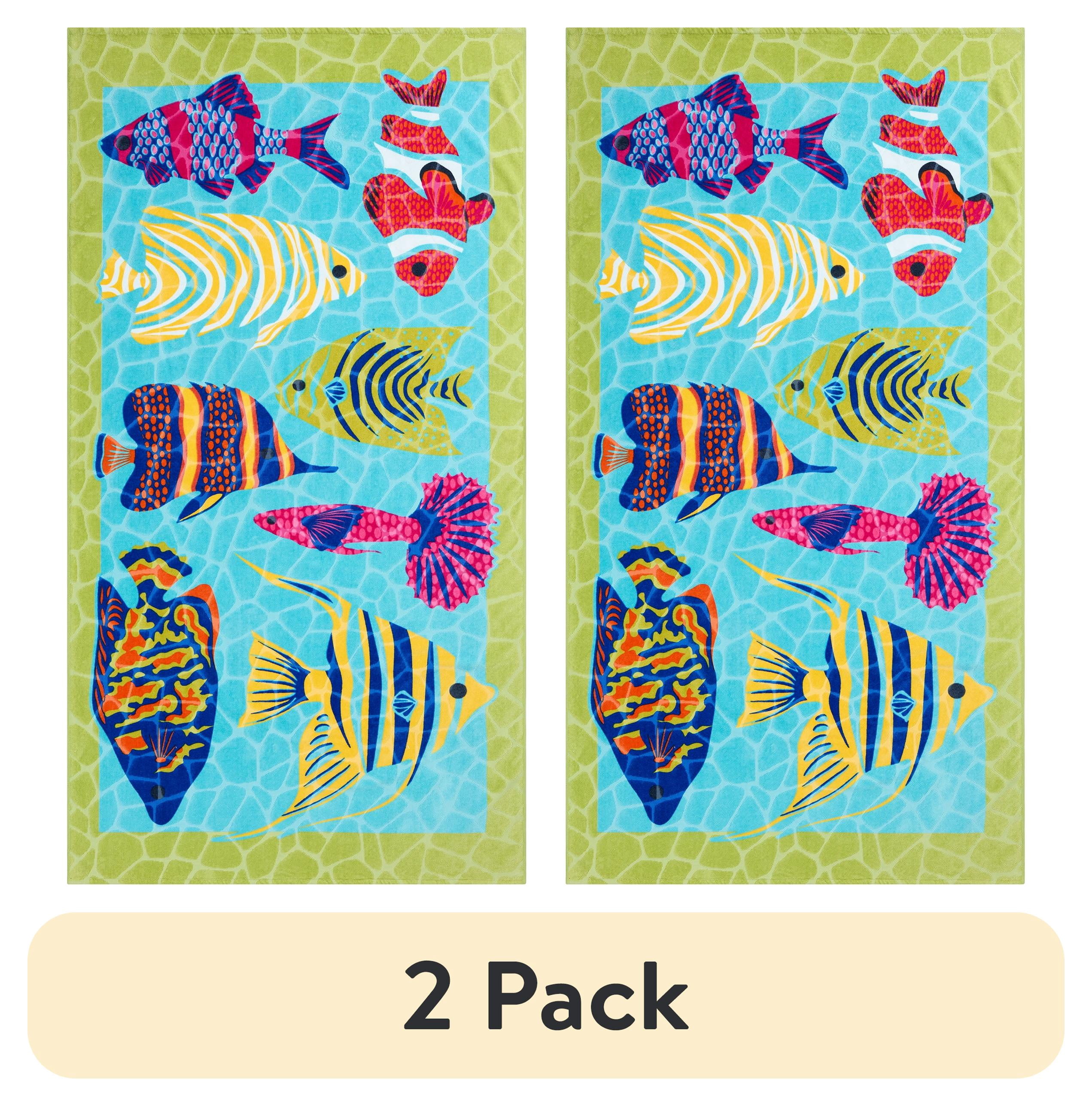 (2 pack) Better Homes & Gardens Oversized Cotton Multi-Color Tropical ...