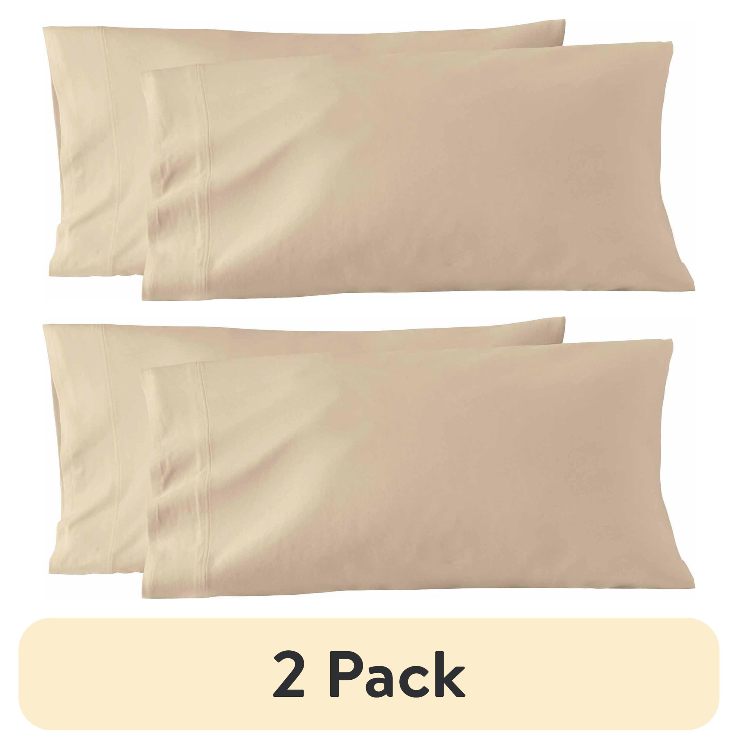(2 pack) Better Homes & Gardens Papyrus Beige Adult Jersey Pillow Cases ...