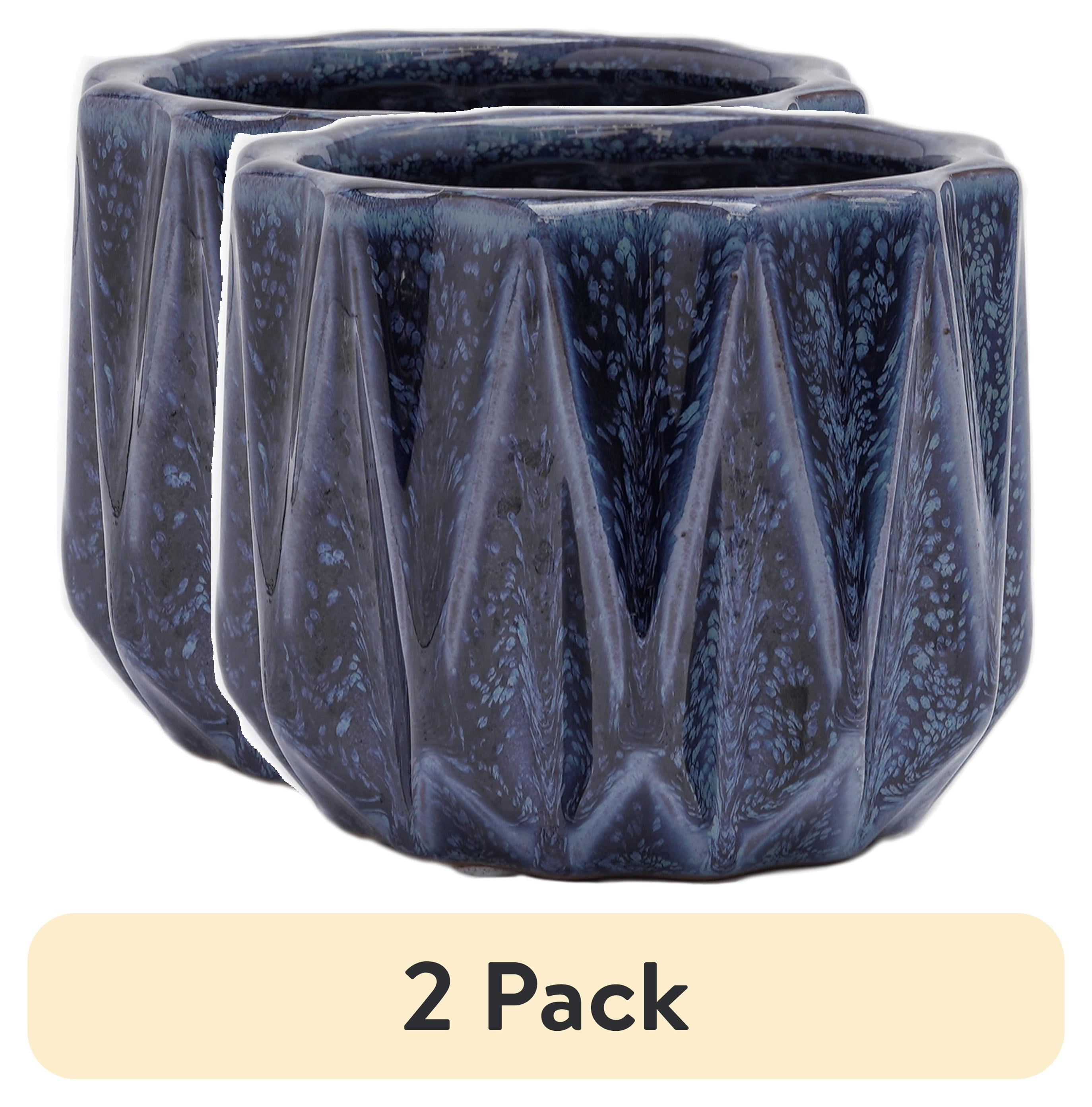 (2 pack) Better Homes & Gardens Pottery 5" Devi Round Ceramic Planter ...