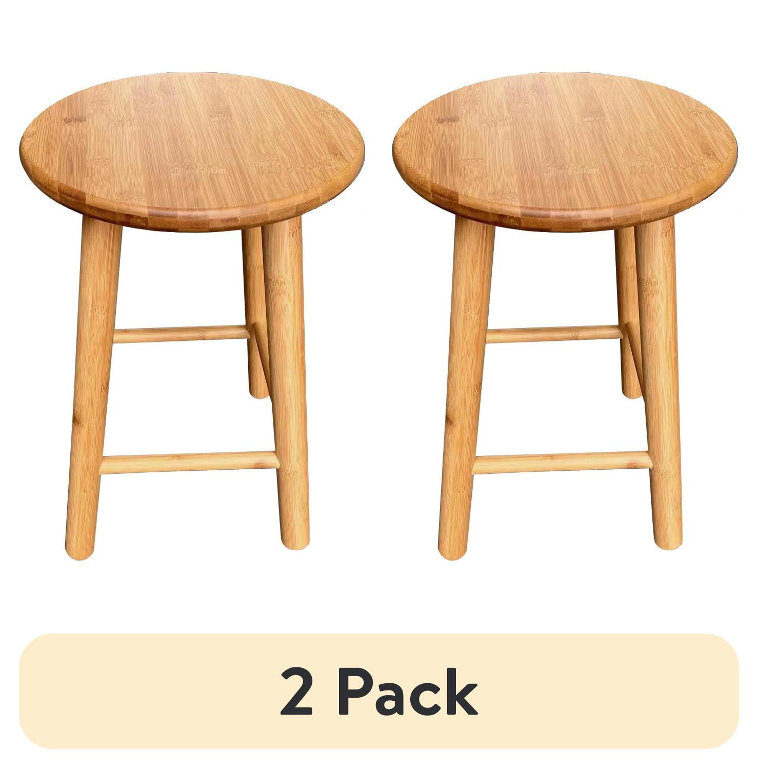 (2 pack) Better Homes & Gardens Round 18 in High Backless Bamboo Stool ...