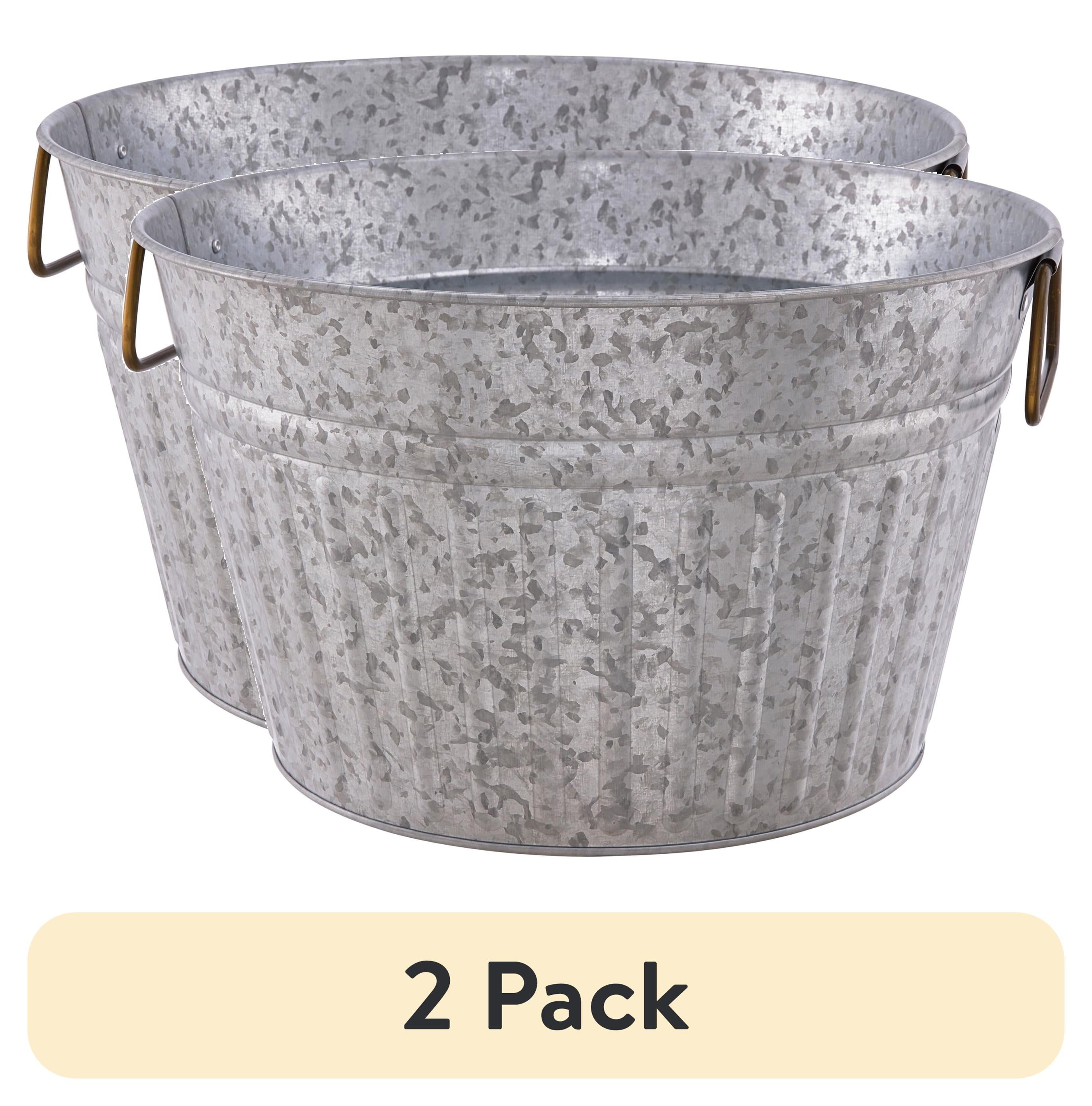 (2 pack) Better Homes & Gardens - Round Galvanized Tub BH28-056-099-46 ...