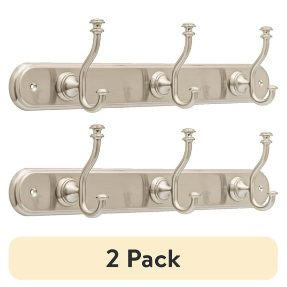 (2 pack) Better Homes & Gardens Safford 18" Hook Rack With 3 Hooks ...