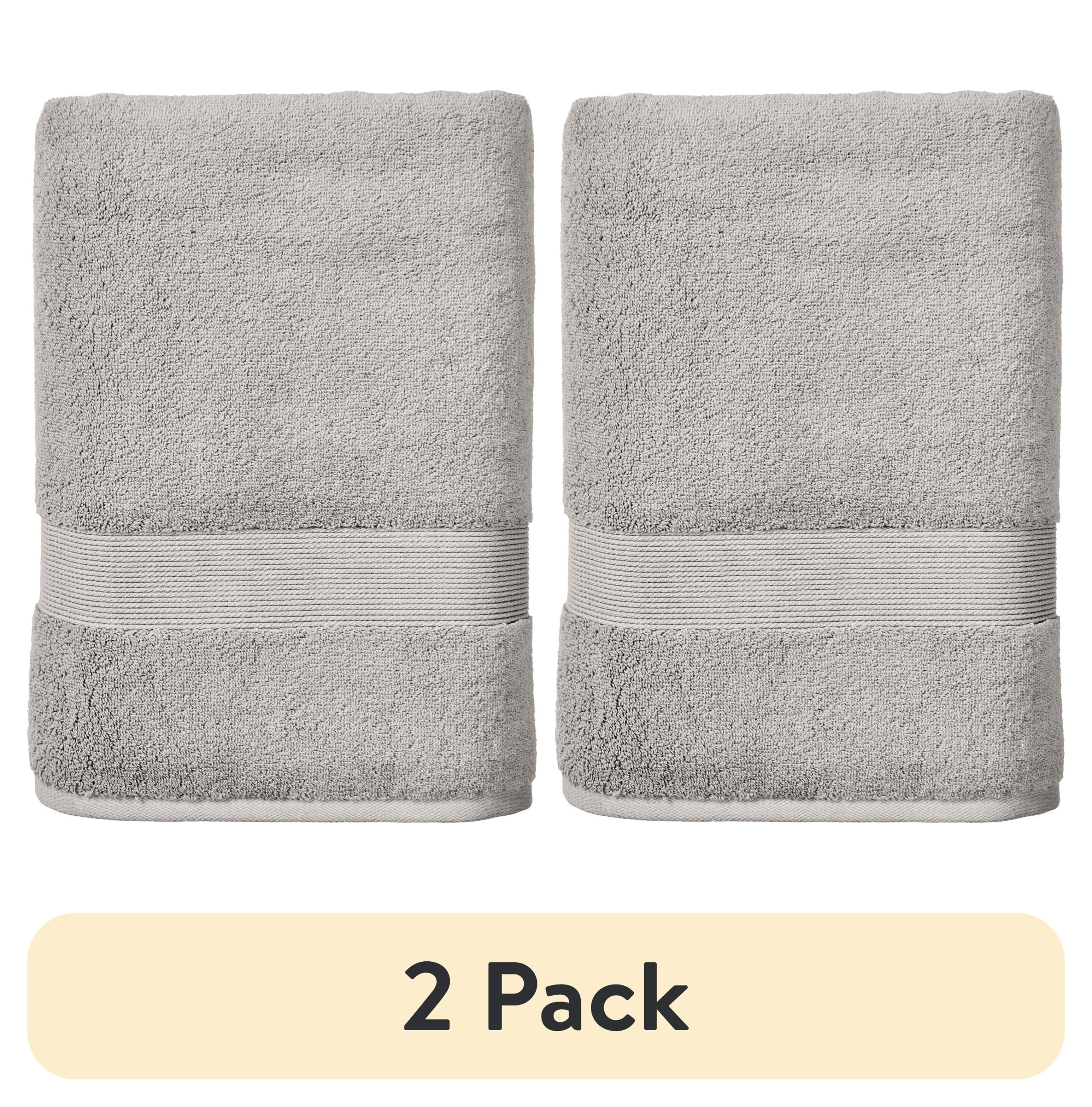 (2 pack) Better Homes & Gardens Signature Soft Solid Bath Towel, Soft ...