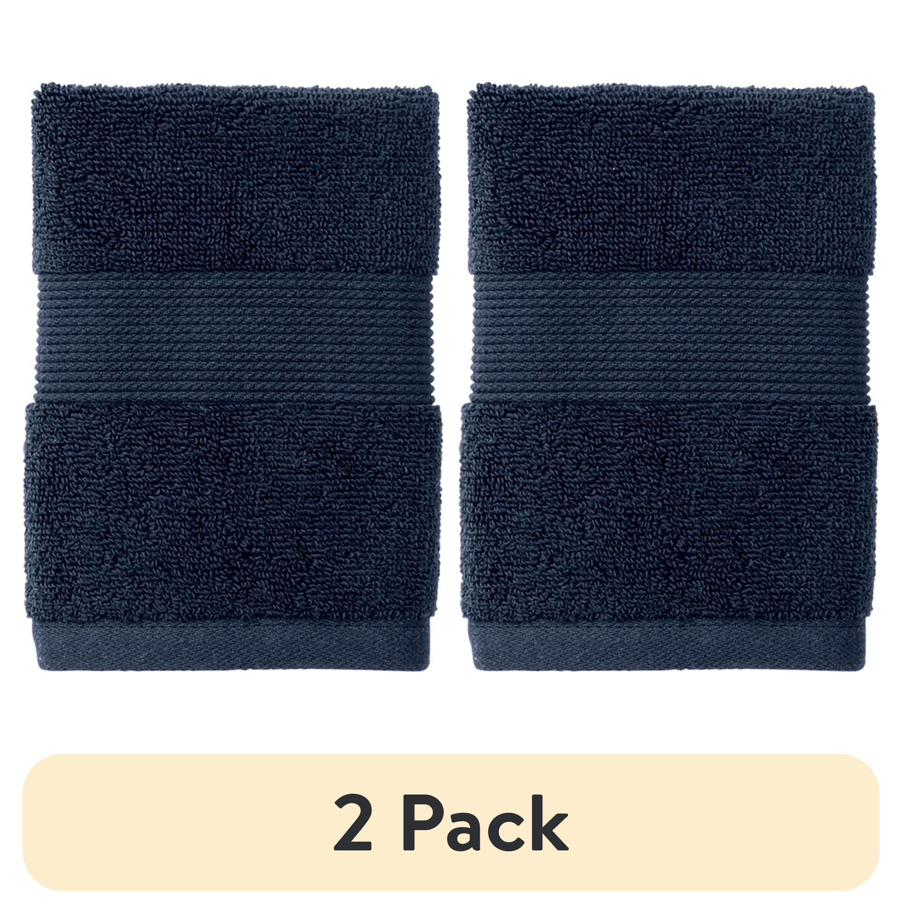 (2 pack) Better Homes & Gardens Signature Soft Solid Washcloth, Blue Admiral - Walmart.com