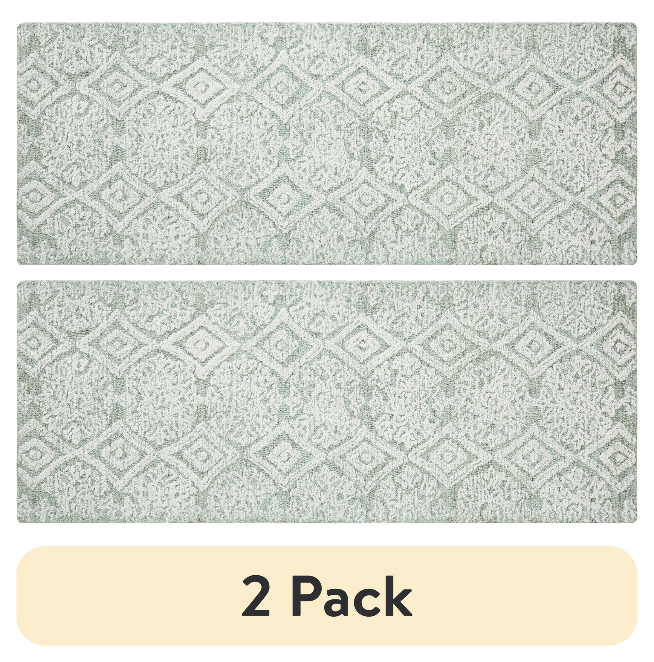 (2 pack) Better Homes & Gardens Suzani Muted Green Medallion Wool ...