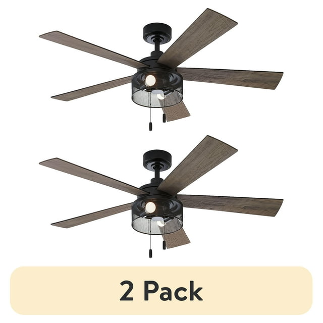 (2 pack) Better Homes & Gardens Transitional 52" Black Ceiling Fan, 5 ...