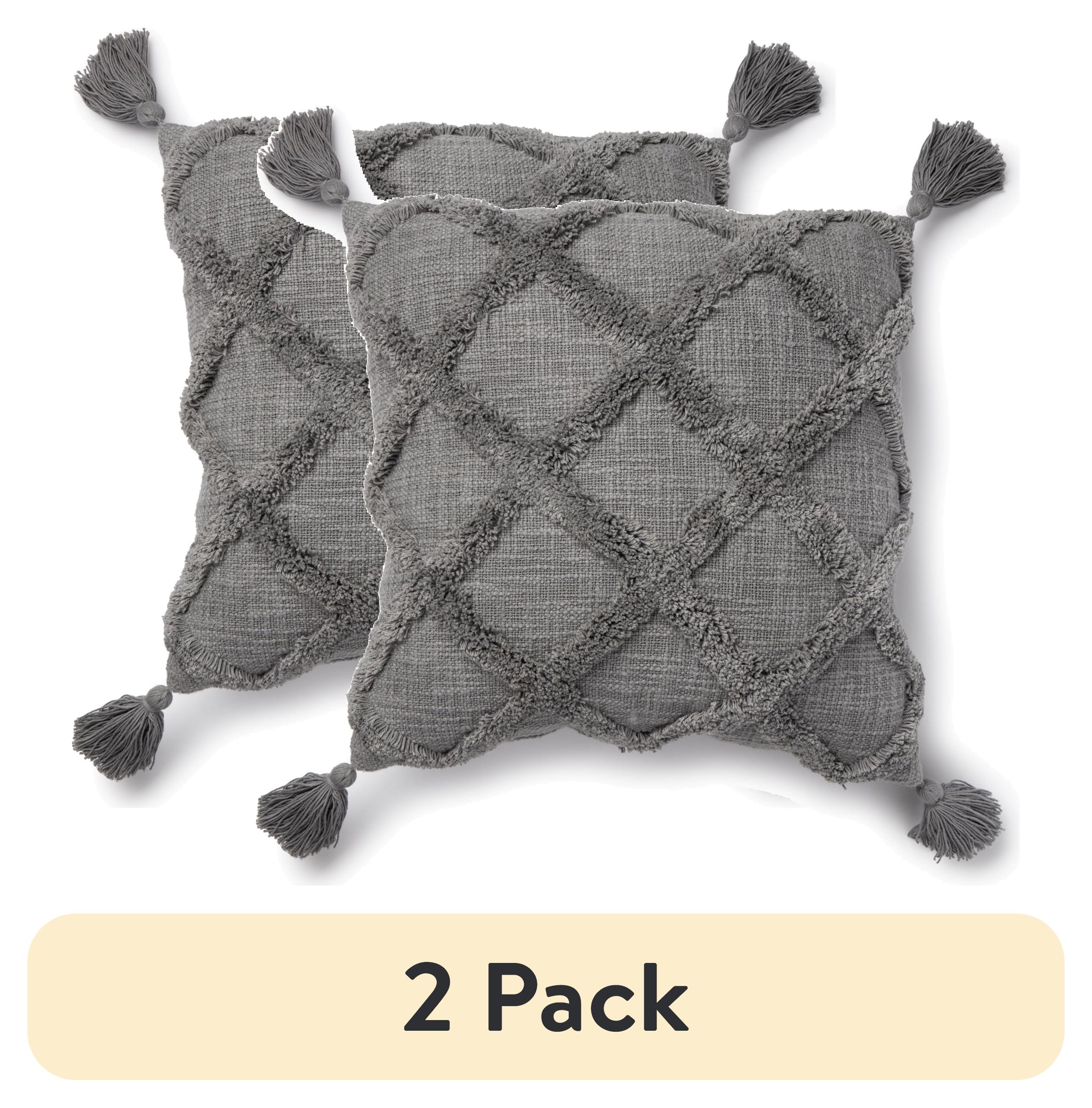 (2 pack) Better Homes & Gardens Tufted Trellis Decorative Square Pillow ...