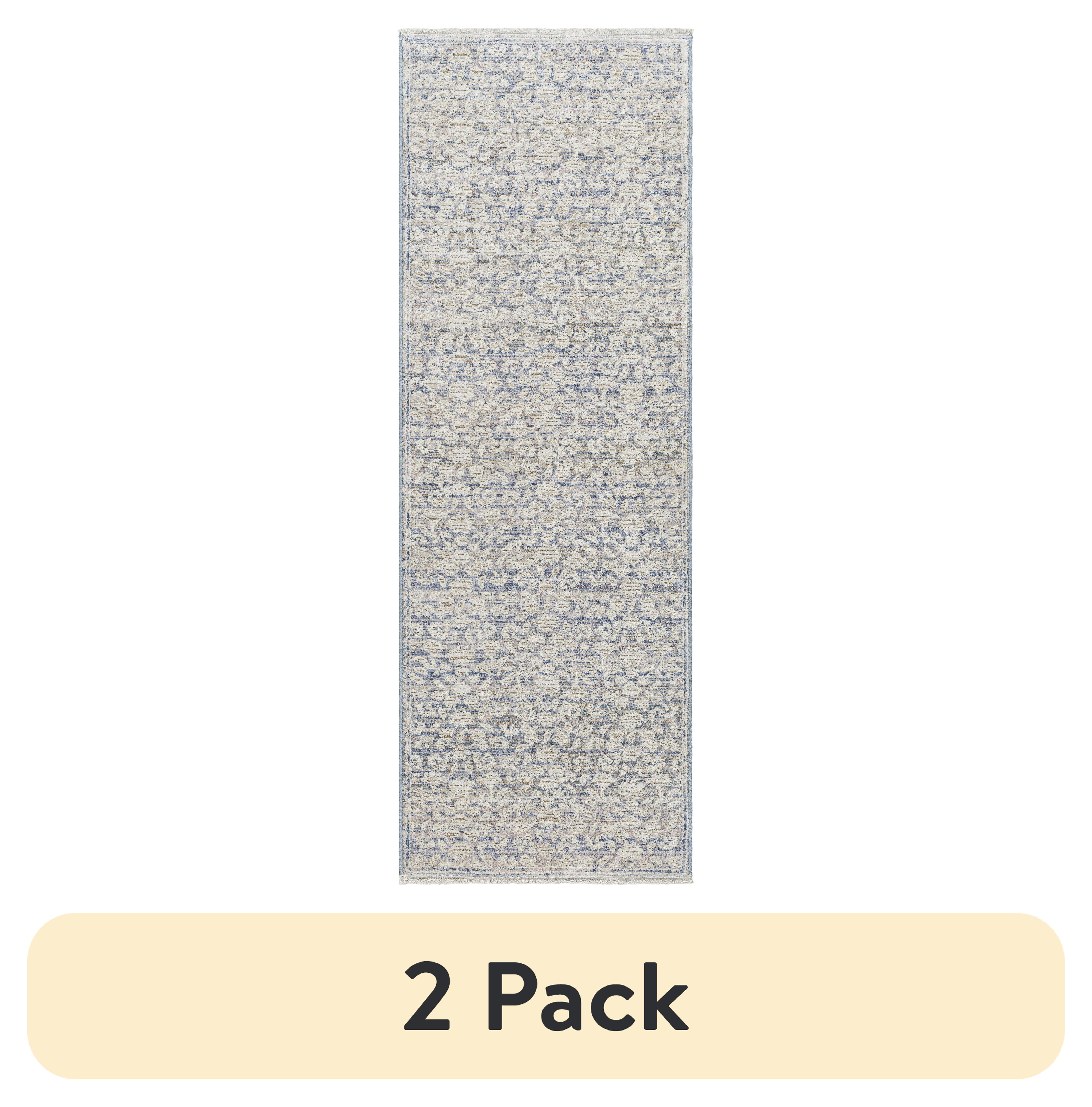 Better Homes & Gardens Blue Floral Runner Rug 2 Pack Machine Woven ...