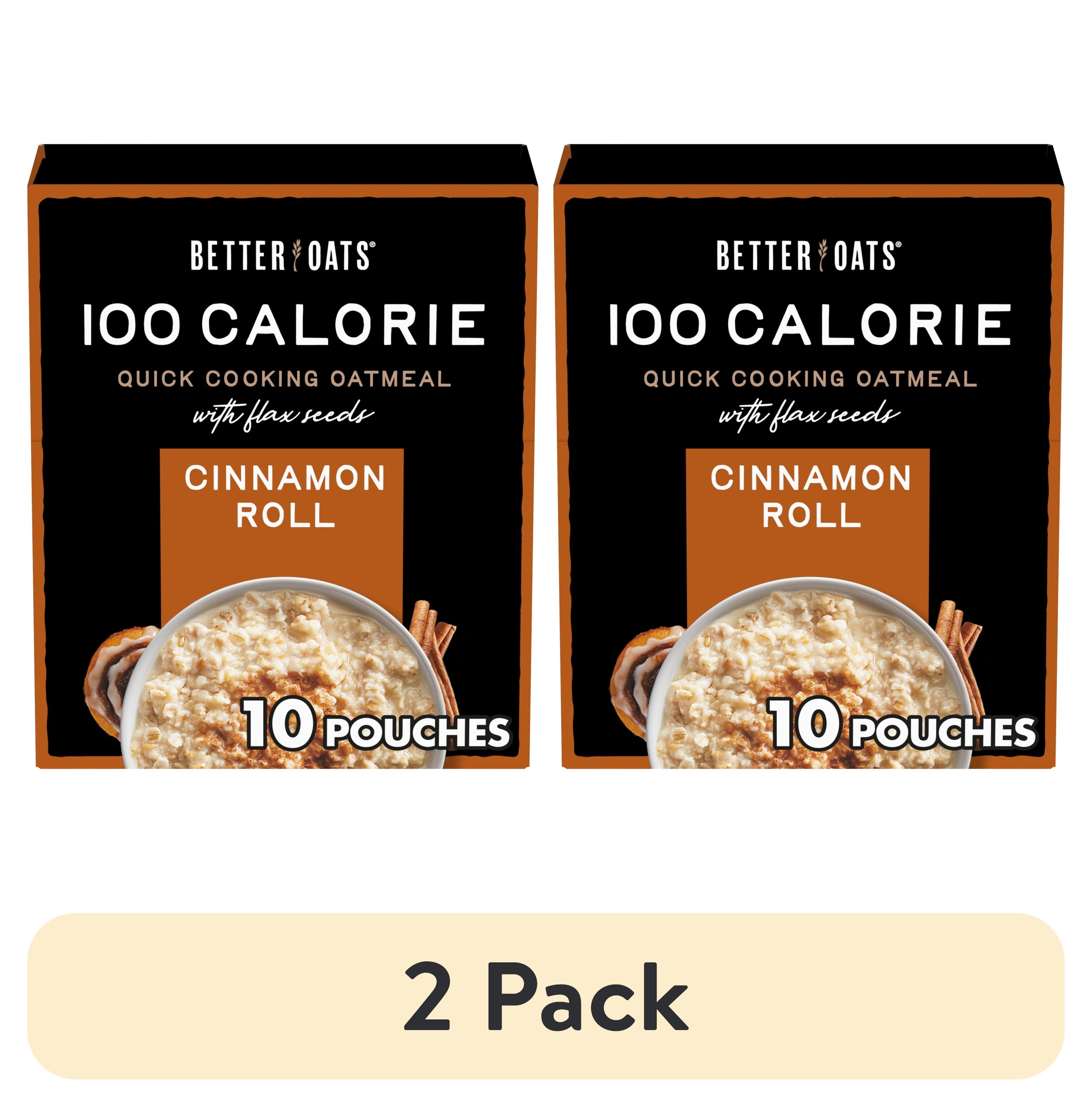 (2 pack) Better Oats 100 Calorie Cinnamon Roll Oatmeal with Flax Seeds ...