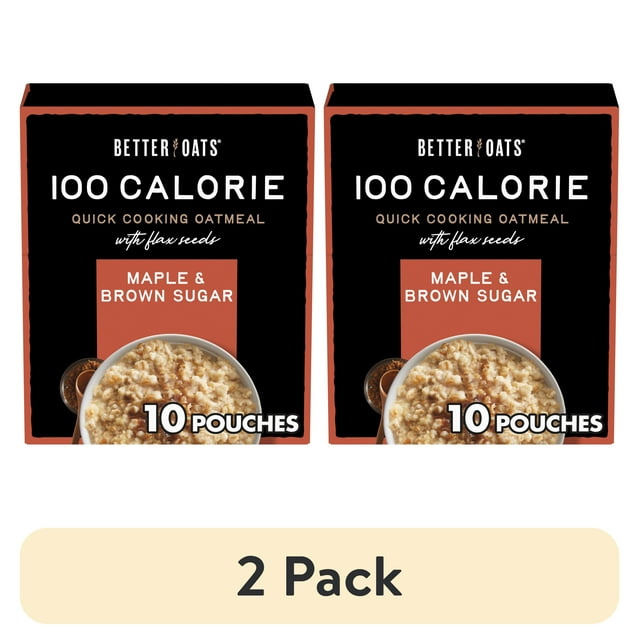 (2 pack) Better Oats 100 Calorie Maple and Brown Sugar Oatmeal with ...