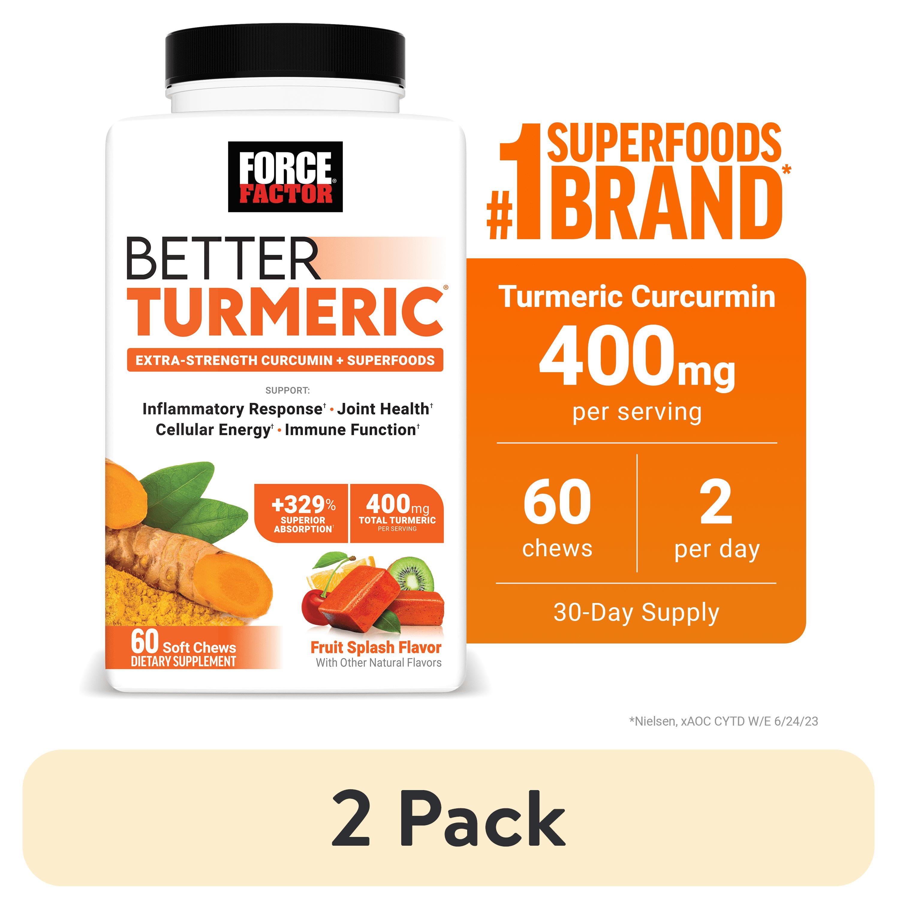 (2 pack) Better Turmeric Chews, Gummies Alternative Supplement with ...