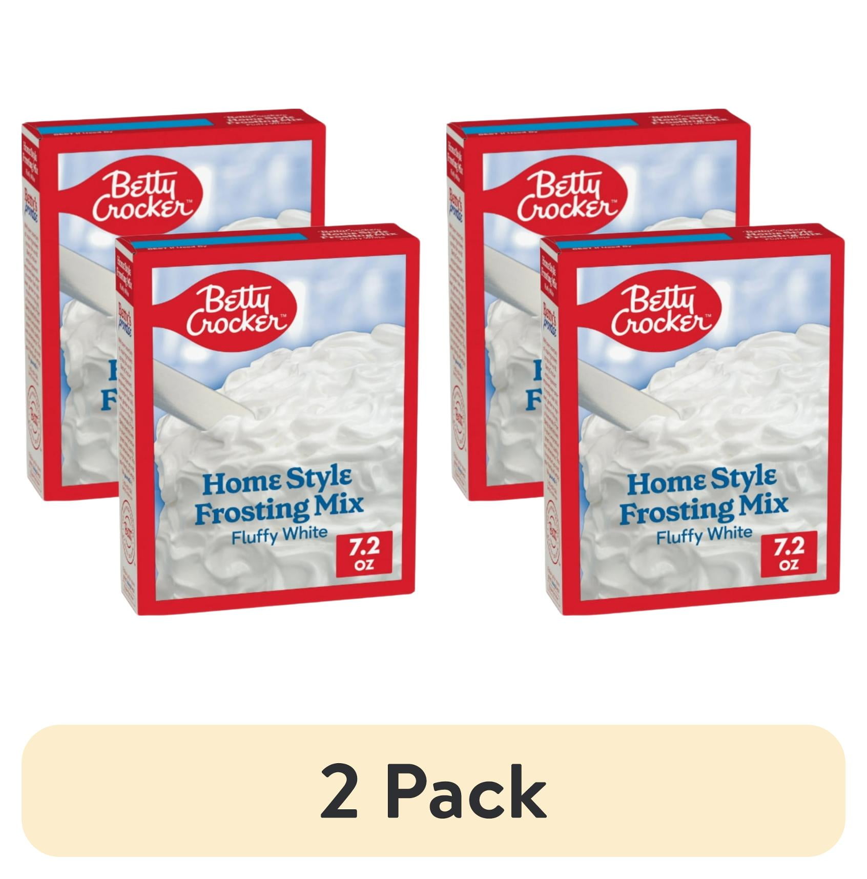 (2 pack) Betty Crocker HomeStyle Fluffy White Frosting Mix, 7.2 oz (2 ...