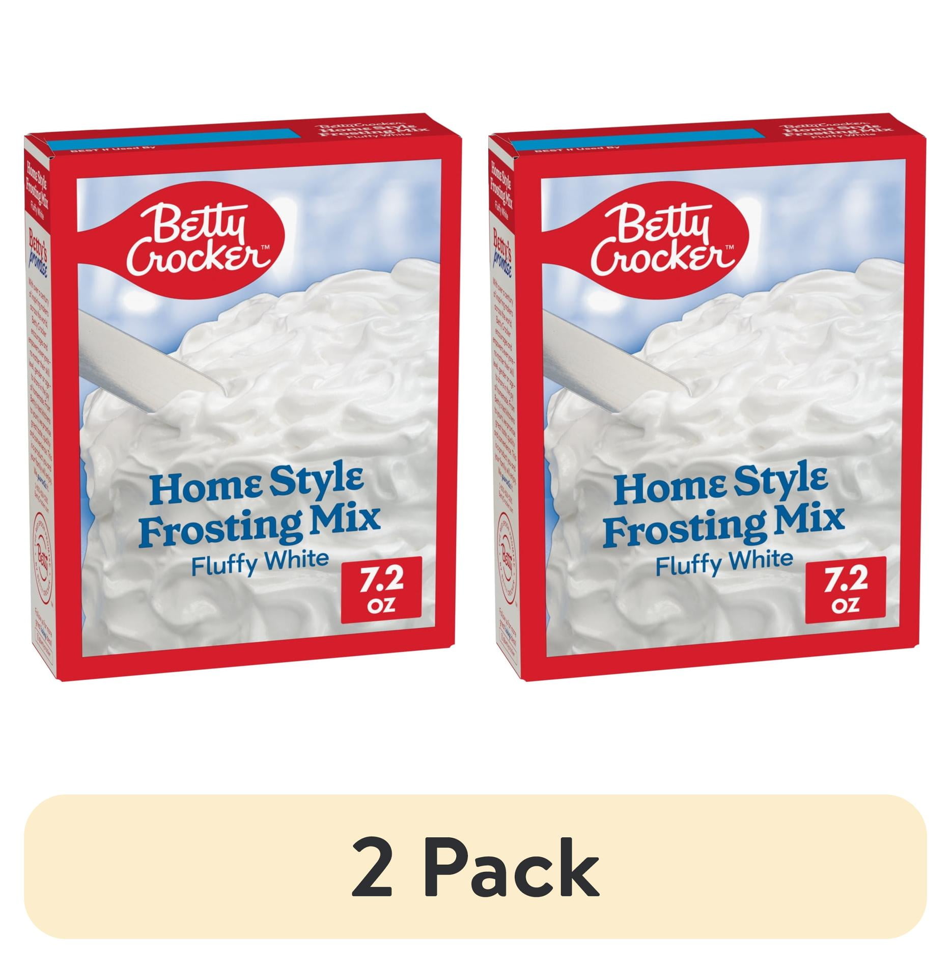 (2 pack) Betty Crocker HomeStyle Fluffy White Frosting Mix, 7.2 oz ...