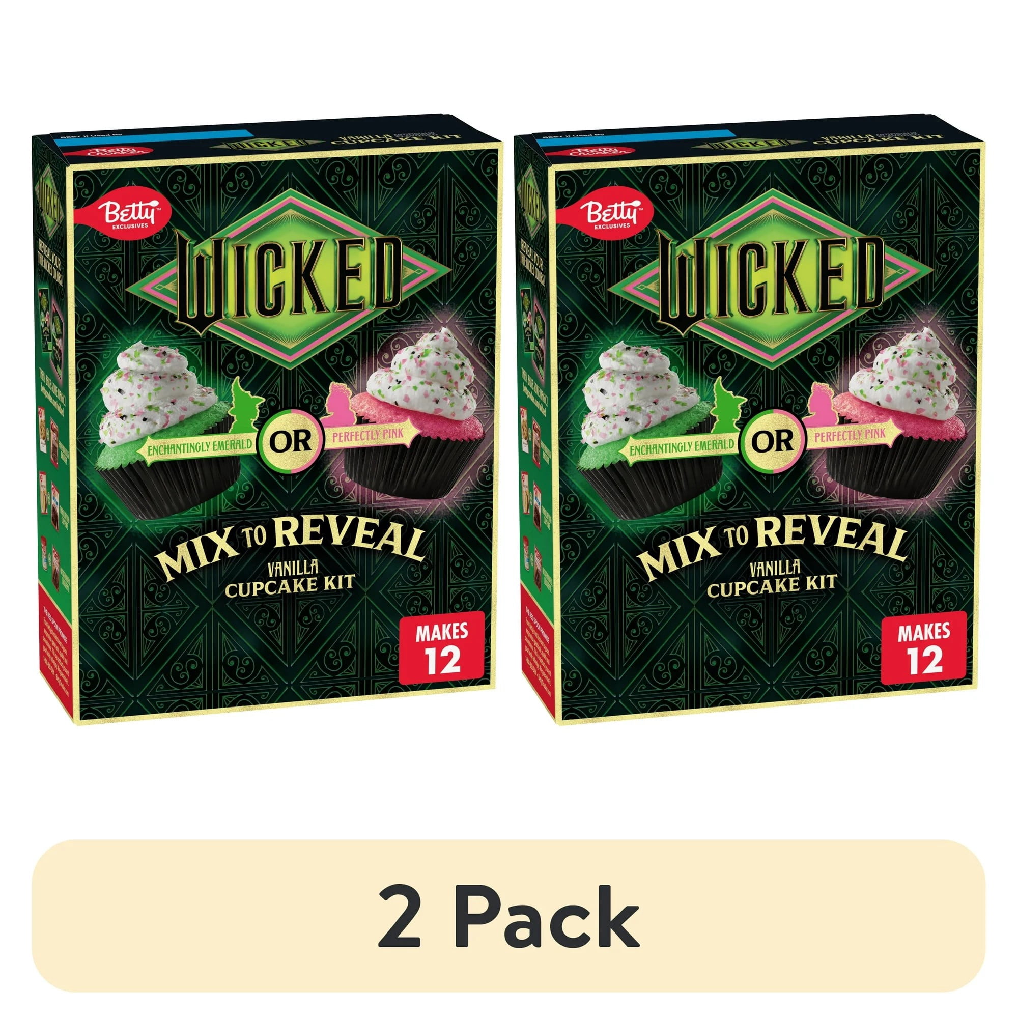 (2 pack) Betty Crocker Wicked For Good Vanilla Cupcake Kit, Color ...