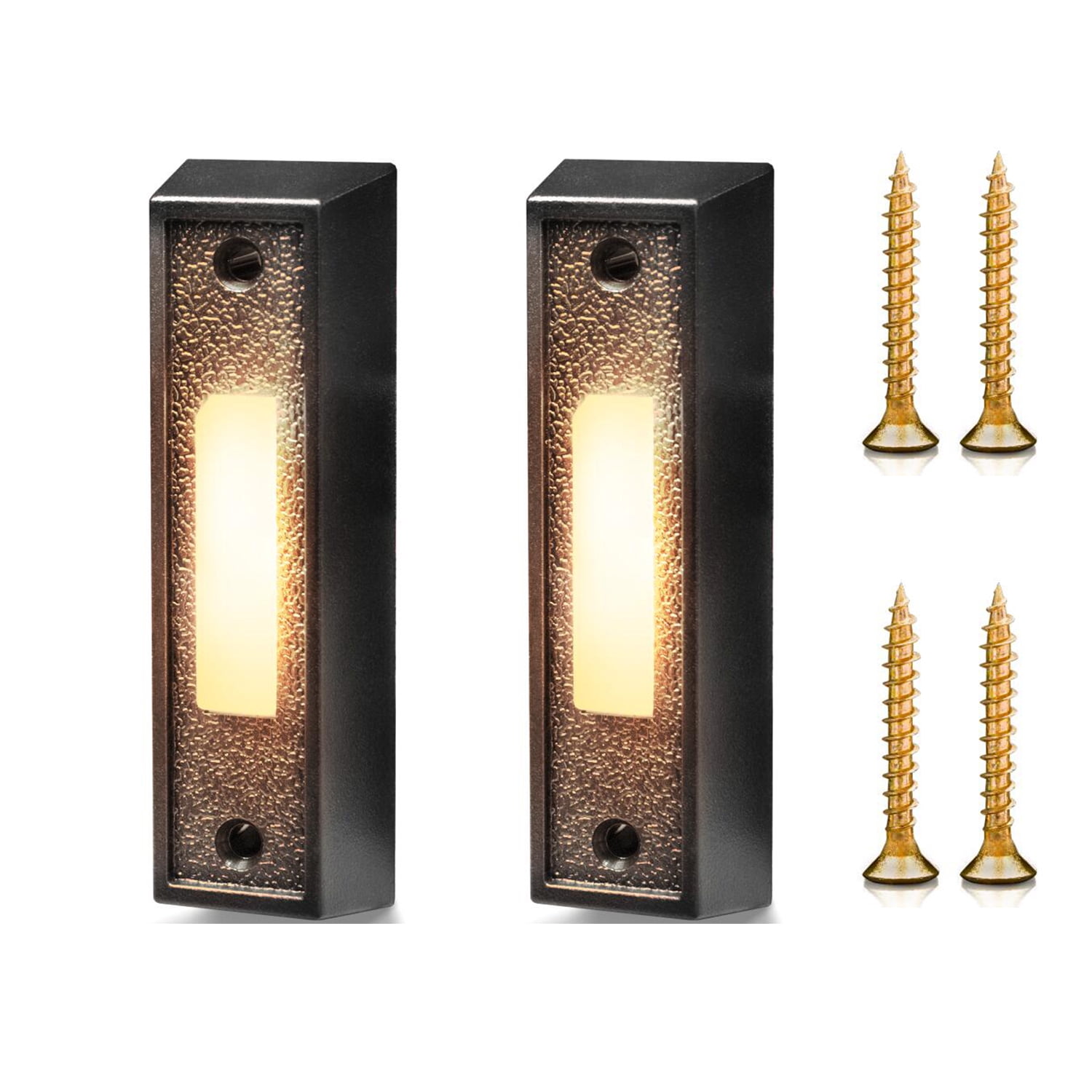 (2 pack) Betus LED Lighted Doorbell Button - Replacement Wired Doorbell ...