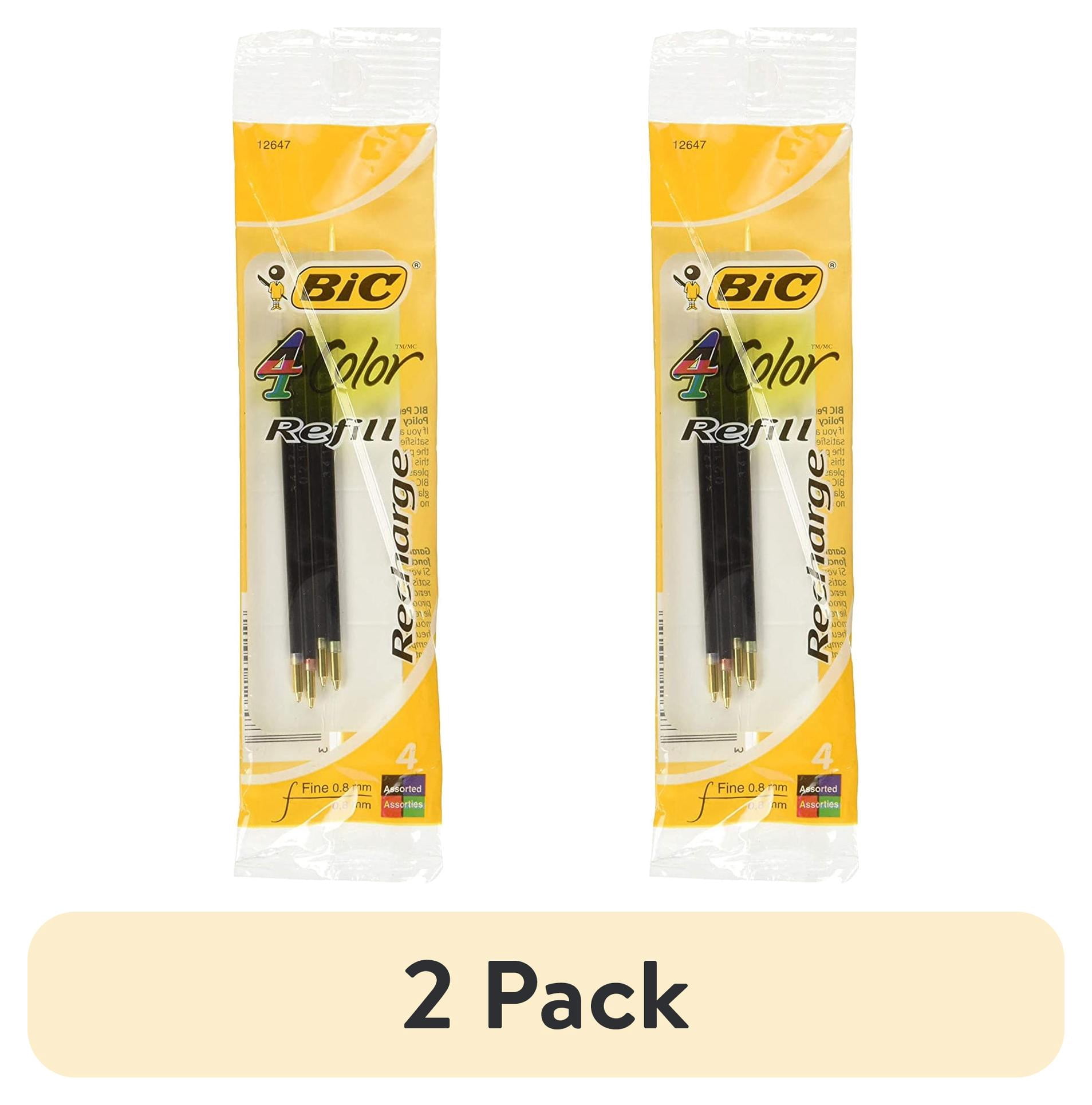 (2 pack) Bic Ballpoint Pen Refills for 4-Color, 0.8mm, Fine Point ...
