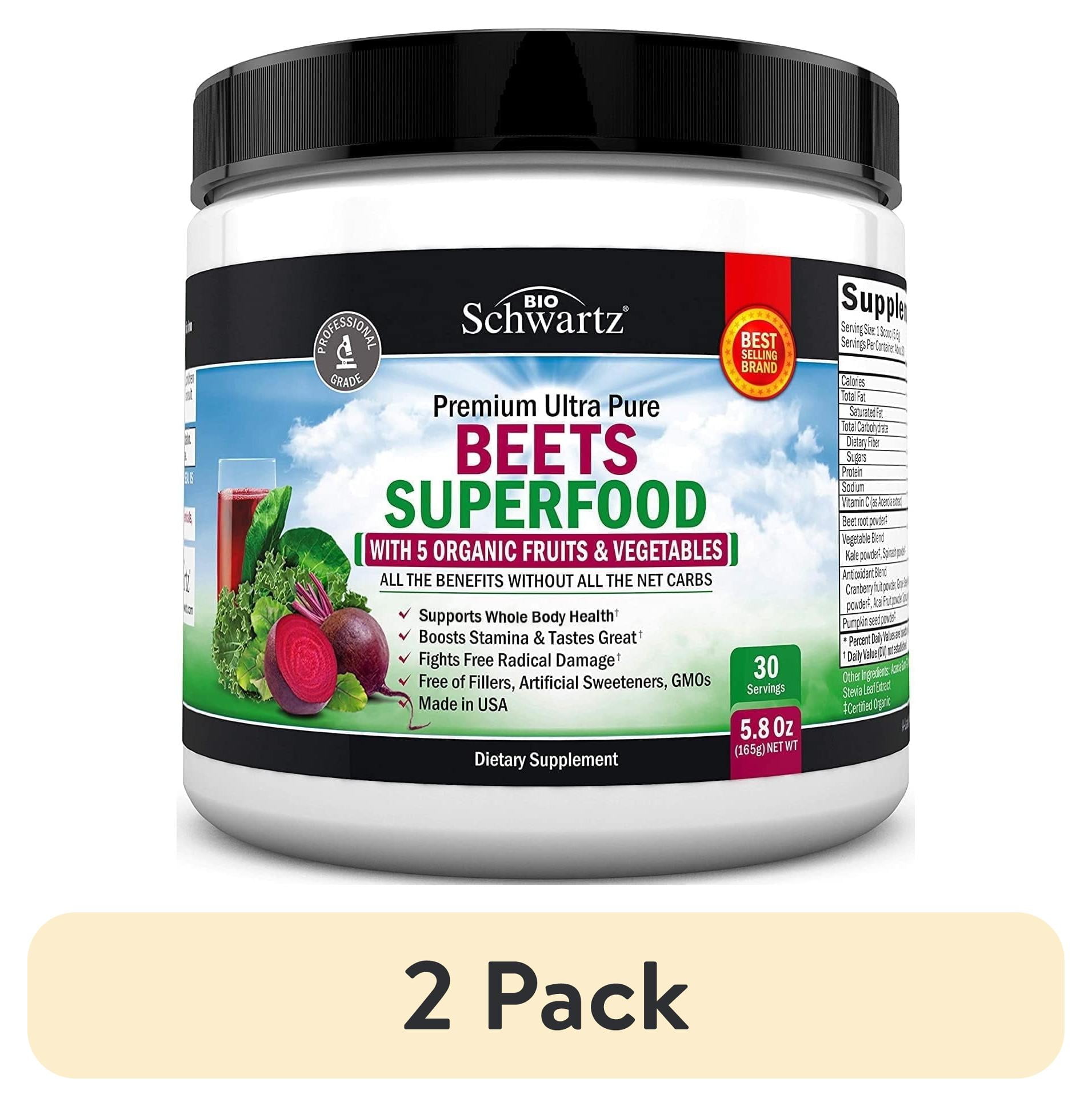 (2 pack) BioSchwartz Beets Supplement, Beet Root Powder Superfoods with ...
