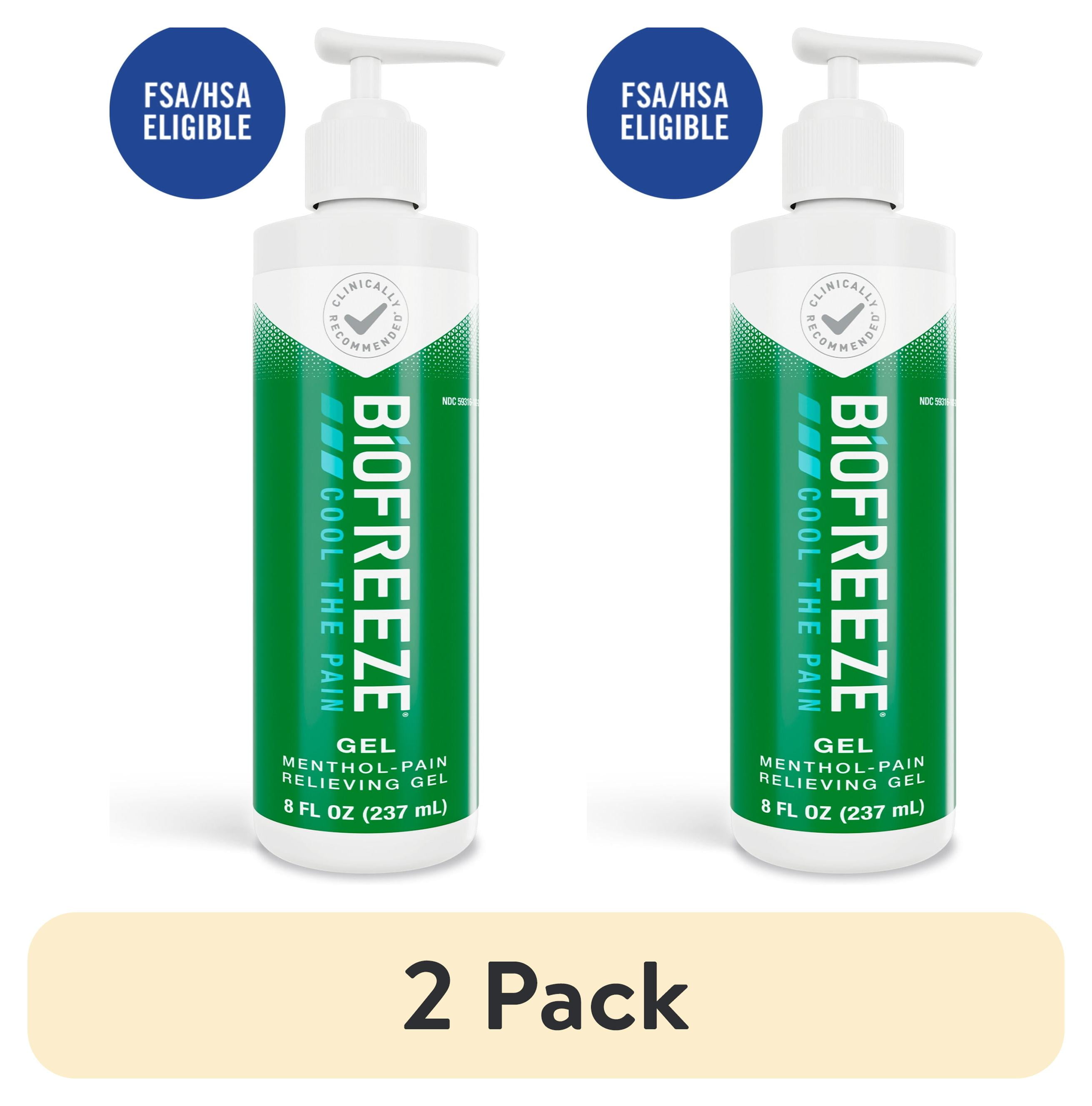 (2 pack) Biofreeze Pain Relief Gel, Back Knee Muscle Joint and Arthritis Pain Relievers, Menthol ...