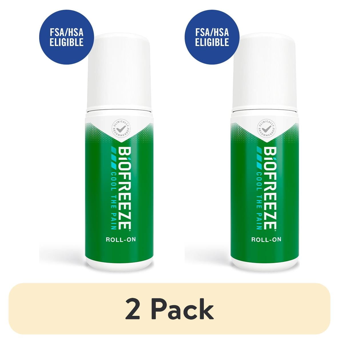 (2 pack) Biofreeze Pain Relief Roll-On, Back Knee Muscle Joint Arthritis Pain Relievers, Menthol ...